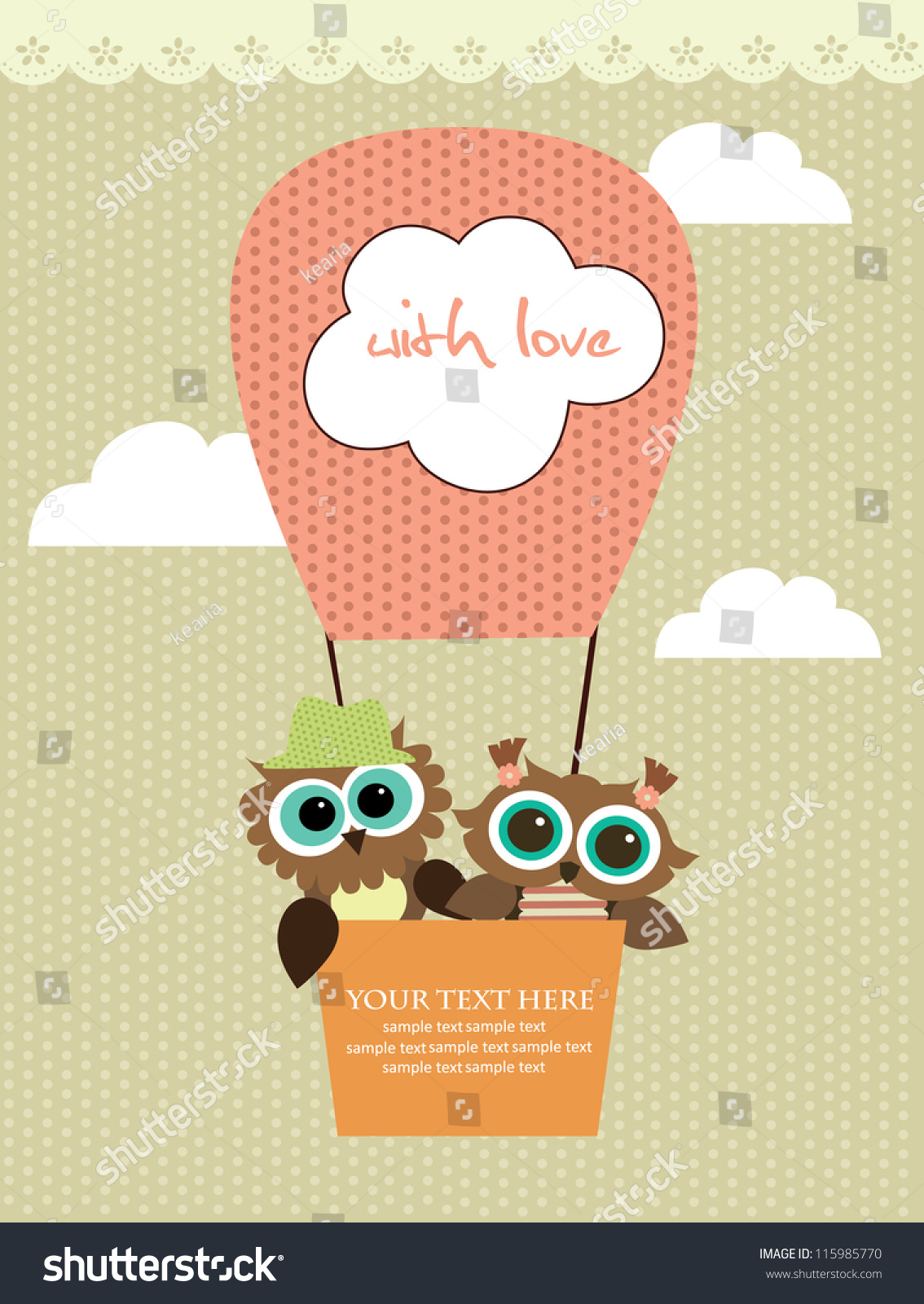 Cute Card Design Vector Illustration Stock Vector (Royalty Free ...