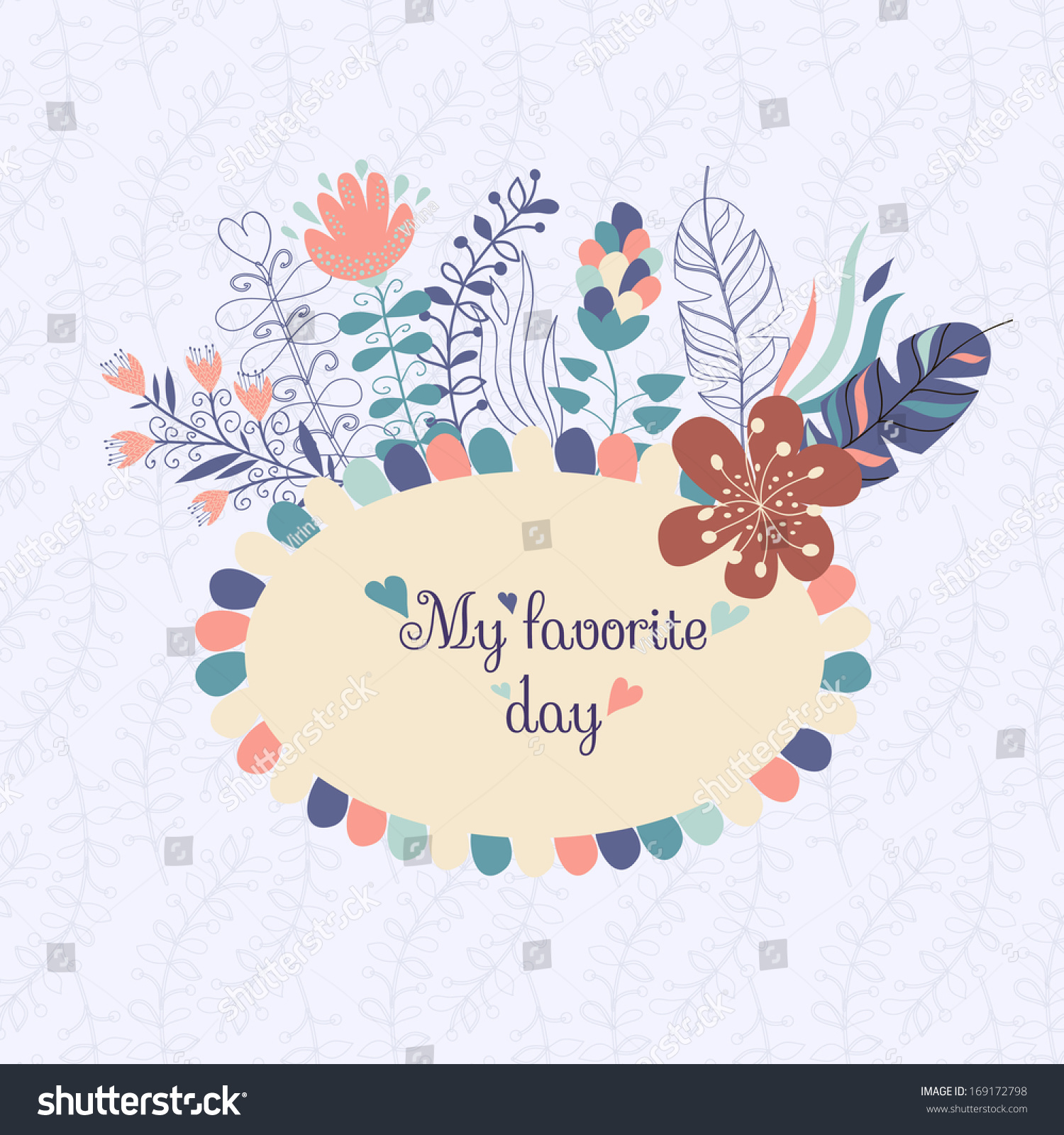 Cute Card Congratulations Stock Vector (Royalty Free) 169172798 ...