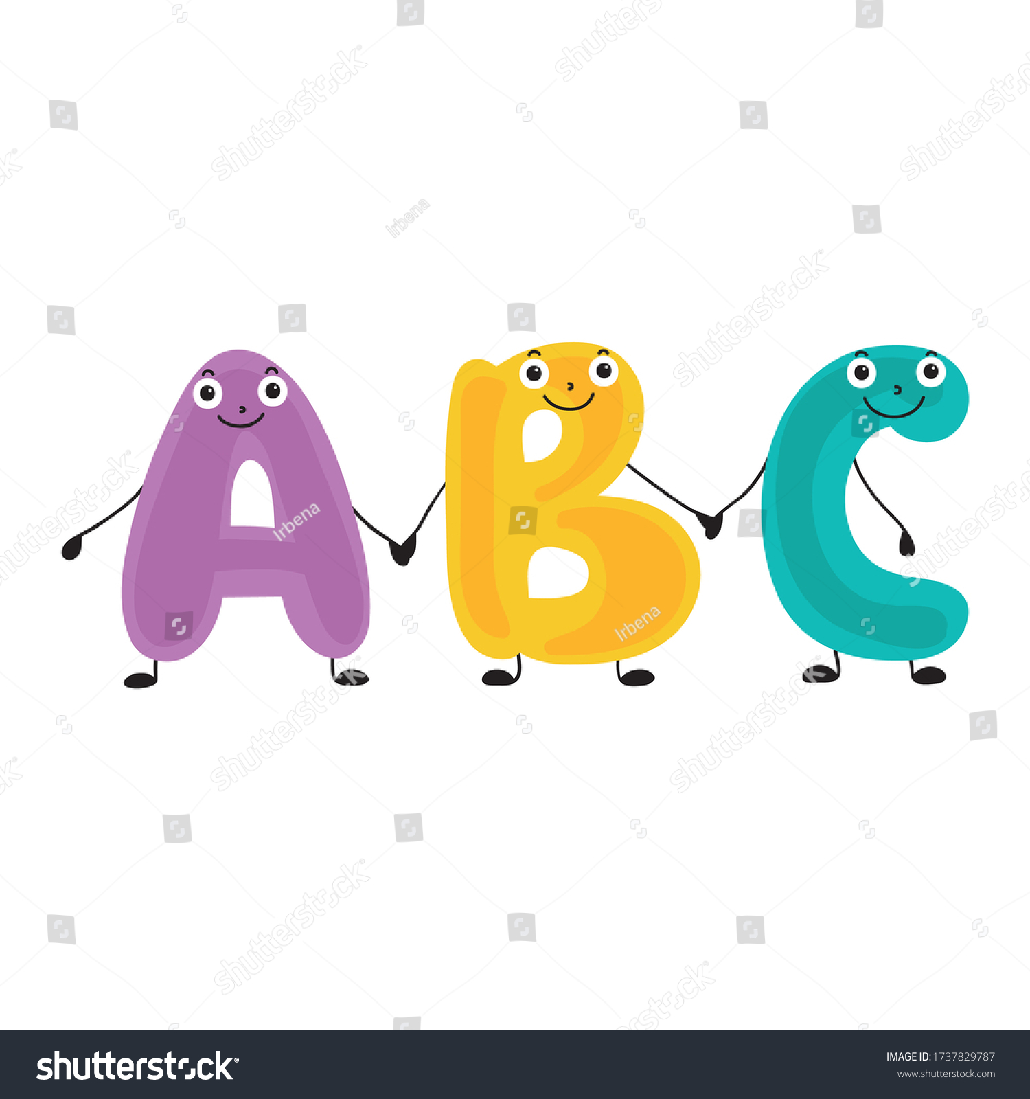 Cuta caricatura ABC. Ilustración del vector: vector de stock (libre de ...