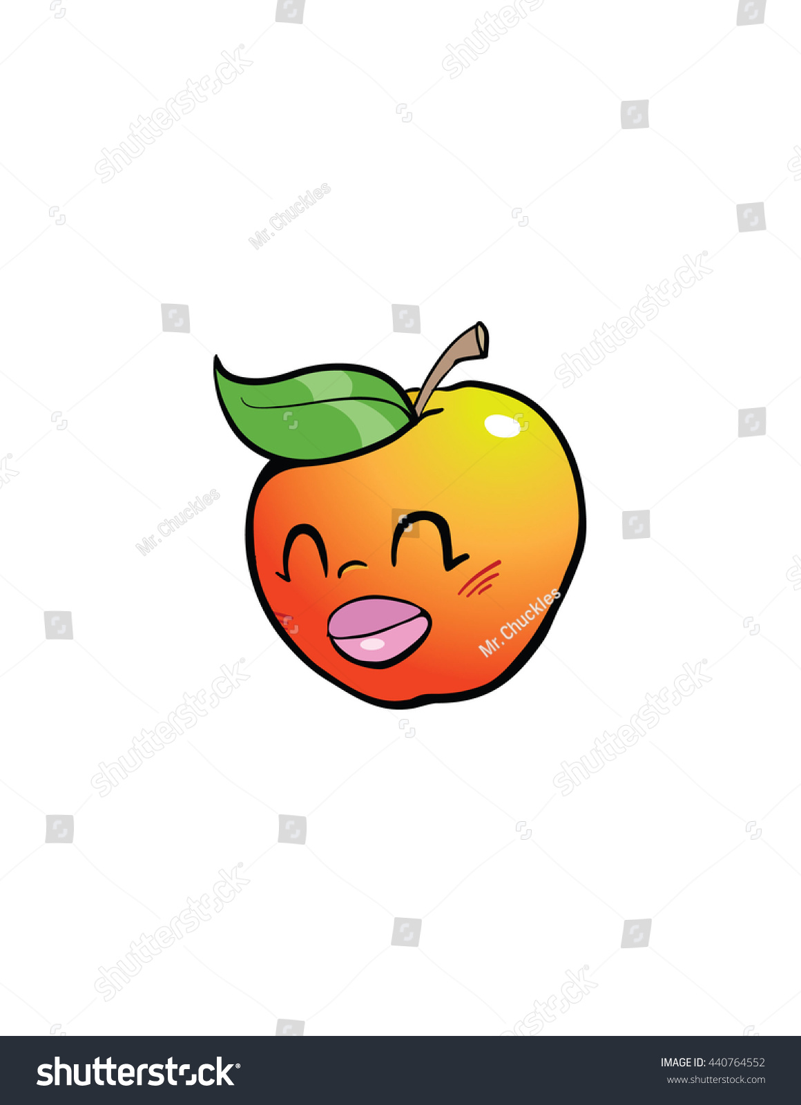 Cute Cartoon Apple Face: เวกเตอร์สต็อก (ปลอดค่าลิขสิทธิ์) 440764552 ...