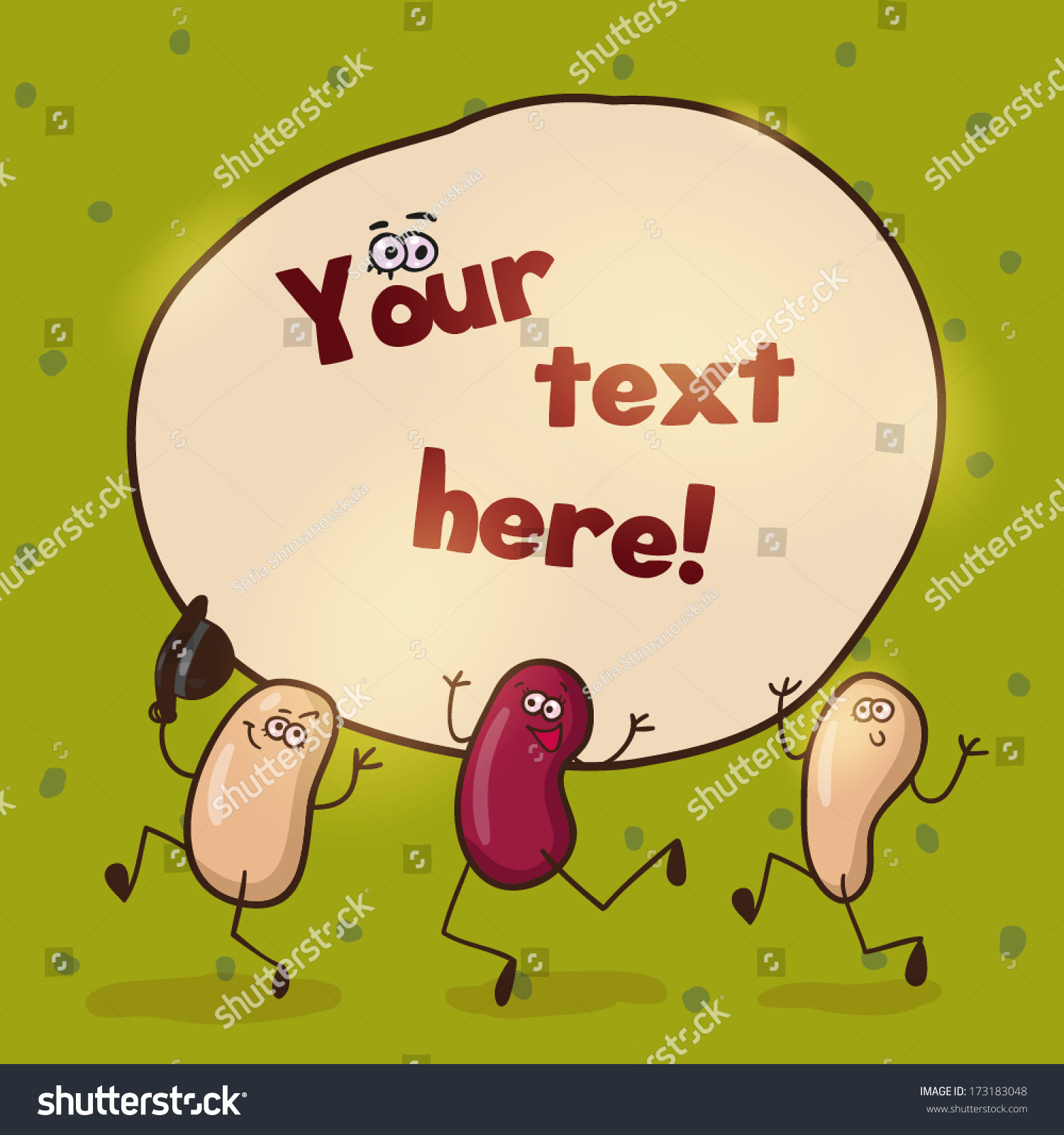 Cute Cartoon Beans Stock Vector (Royalty Free) 173183048