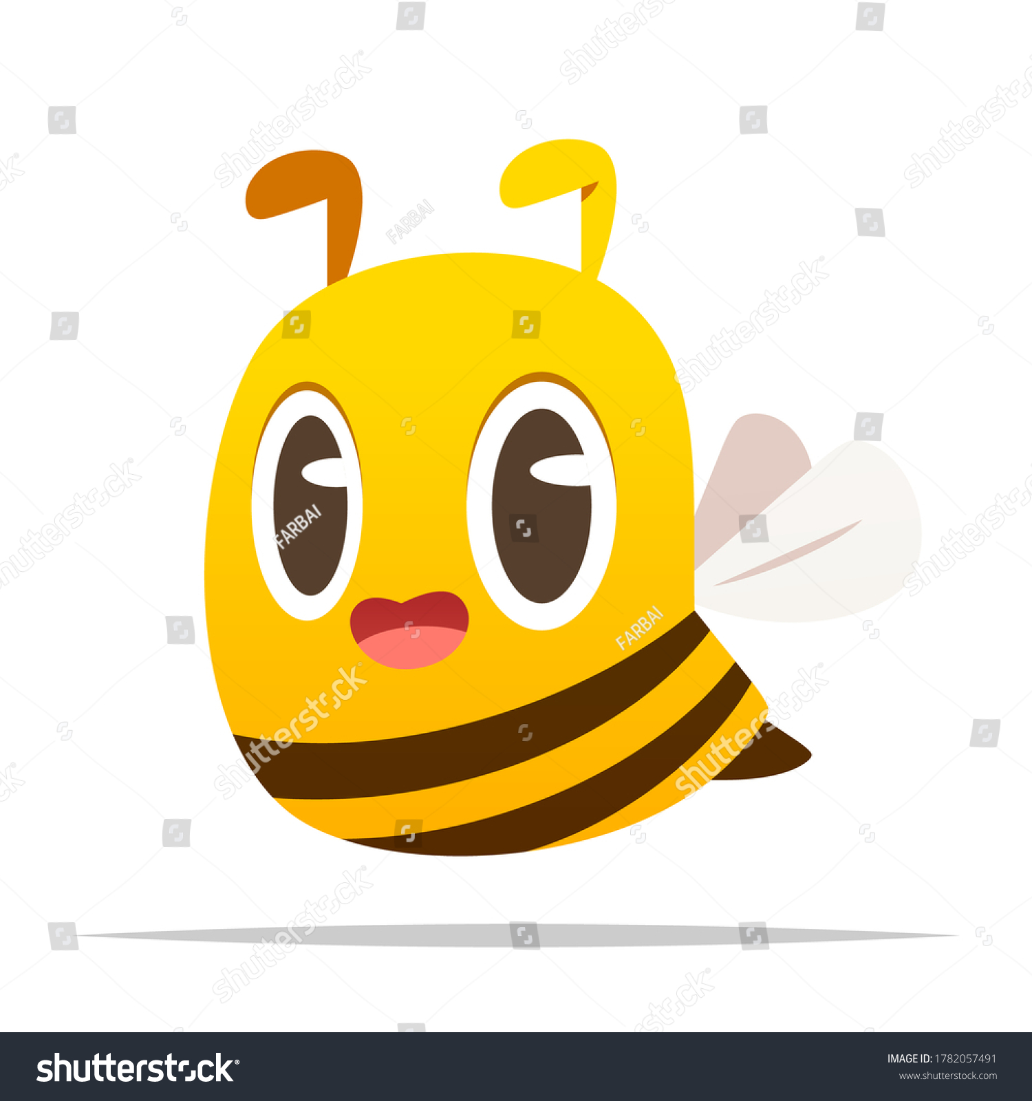 Cute Cartoon Bee Vector Isolated Illustration Stock Vector (Royalty ...
