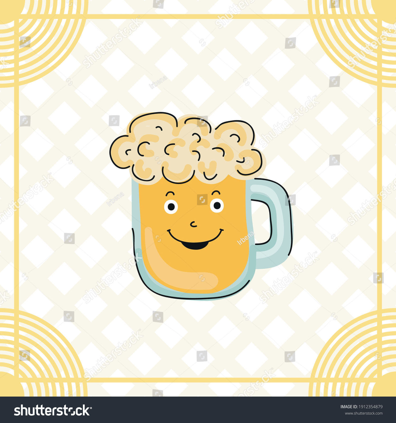 Cute Cartoon Beer Vector Illustration Stock Vector (Royalty Free ...