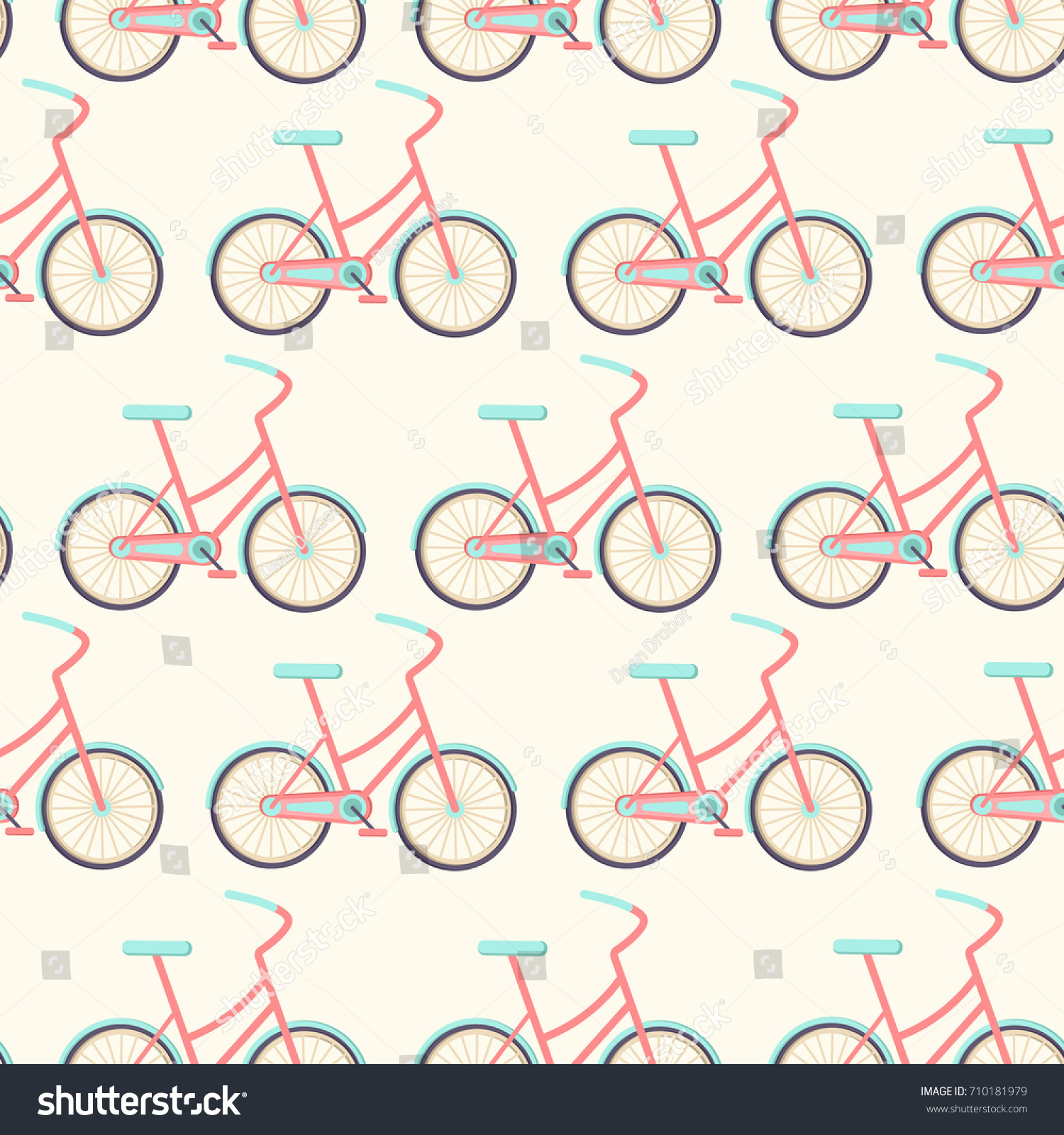 Stock vektor „Cute Cartoon Bike Pattern Vector Illustration“ (bez ...