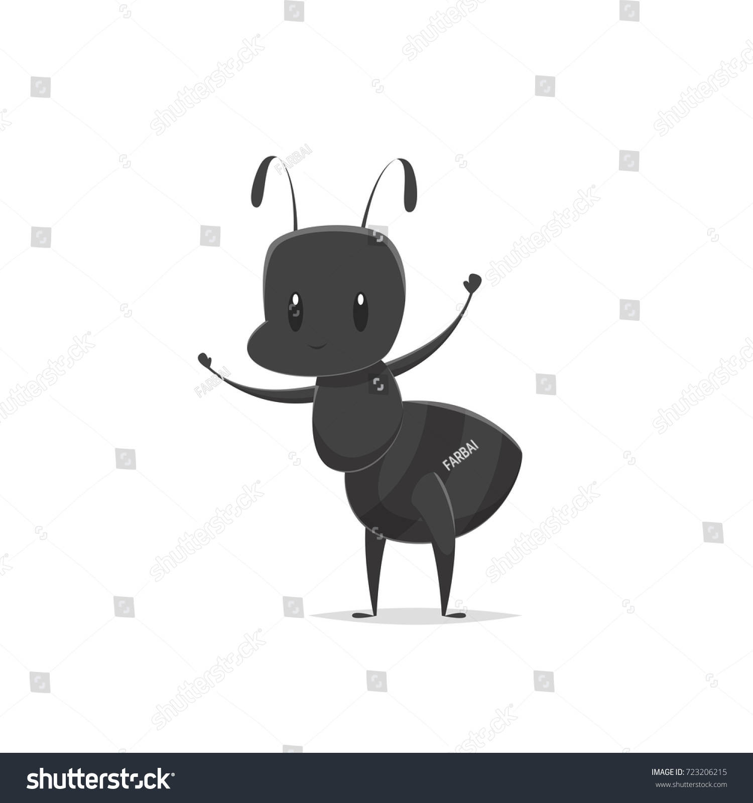 Cute Cartoon Black Ant Vector 库存矢量图（免版税）723206215 | Shutterstock
