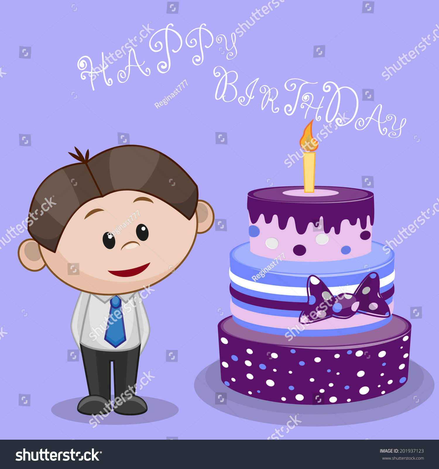 Cute Cartoon Boy Cake Stock Vector (Royalty Free) 201937123 | Shutterstock