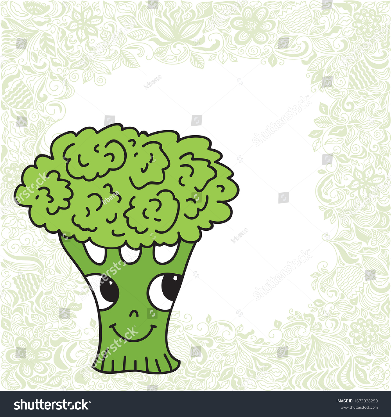 Cute Cartoon Broccoli Vector Illustration Stock Vector (Royalty Free ...