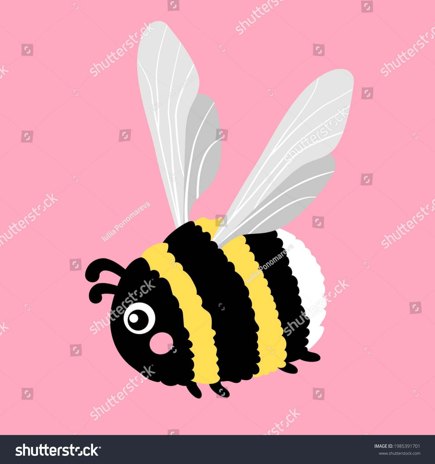 Cute Cartoon Bumblebee Vector Illustration Stock Vector (Royalty Free ...