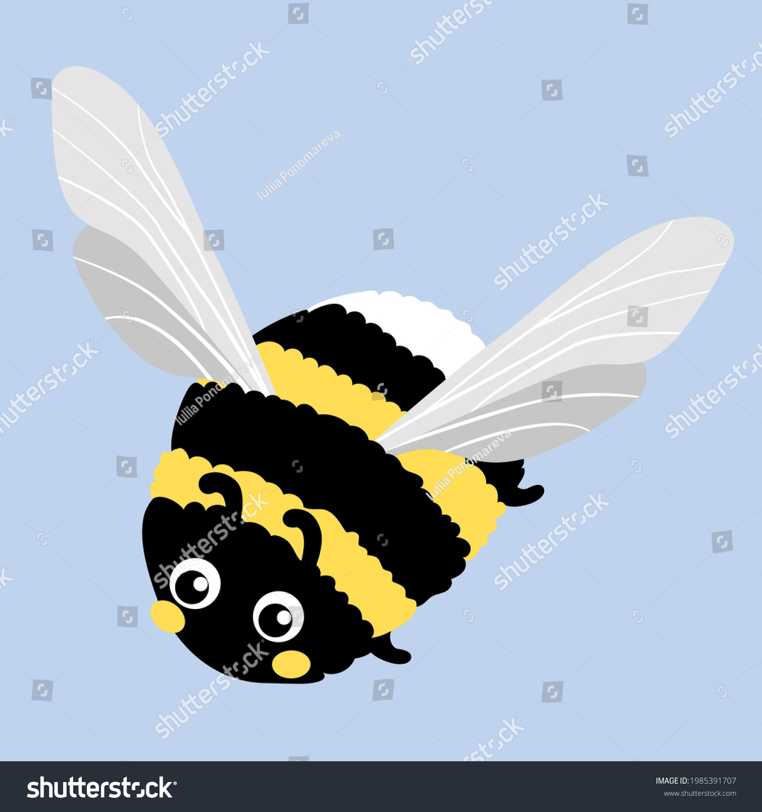 Cute Cartoon Bumblebee Vector Illustration: vetor stock (livre de ...