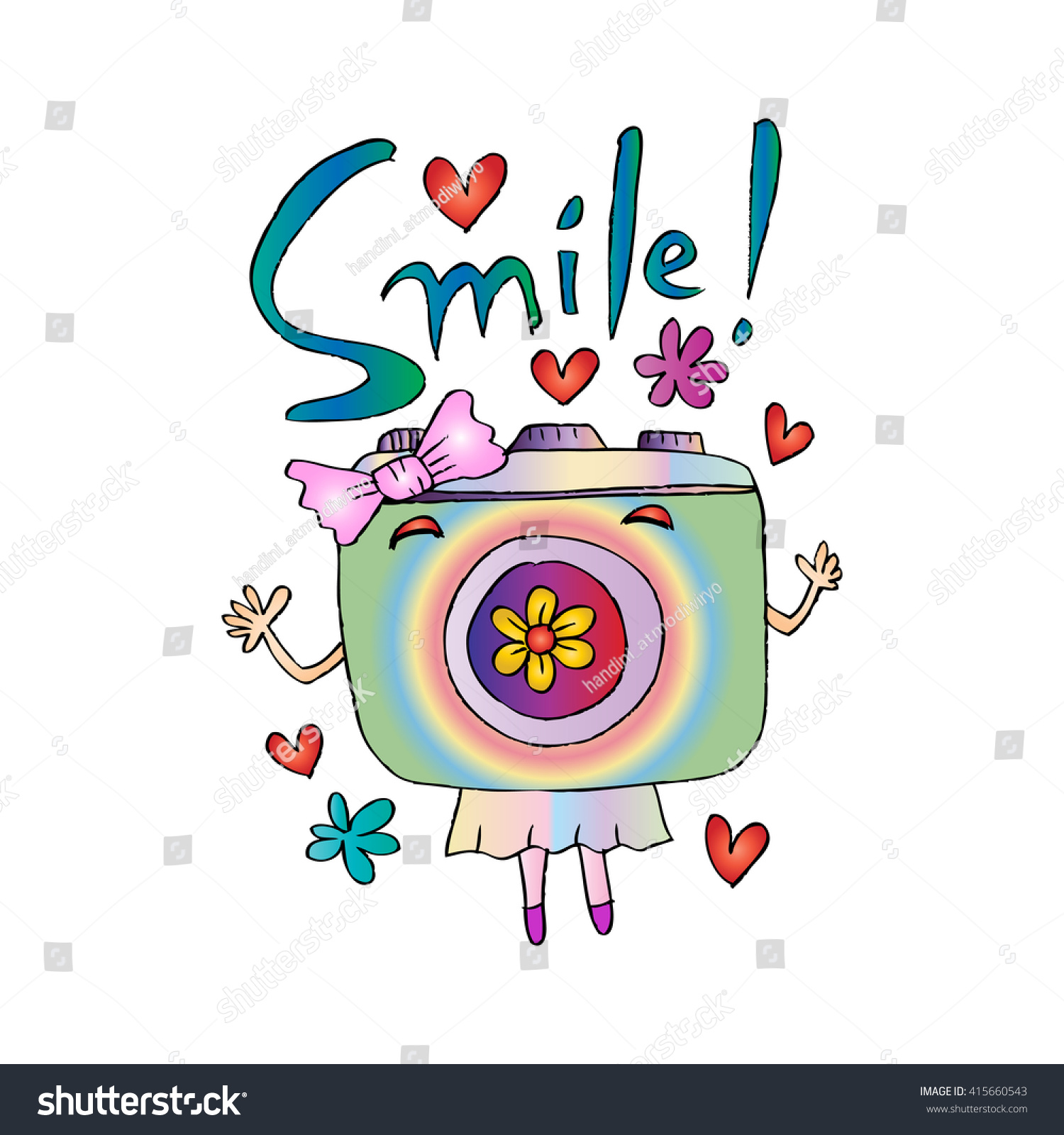 Cute Cartoon Camera Stock Vector (Royalty Free) 415660543