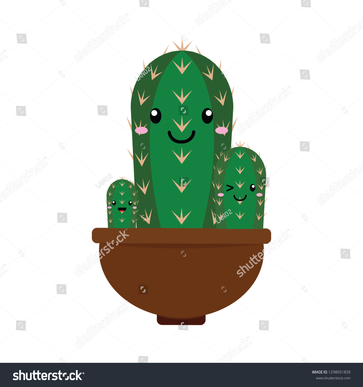 Cute Cartoon Captus Stock Vector (Royalty Free) 1298051839
