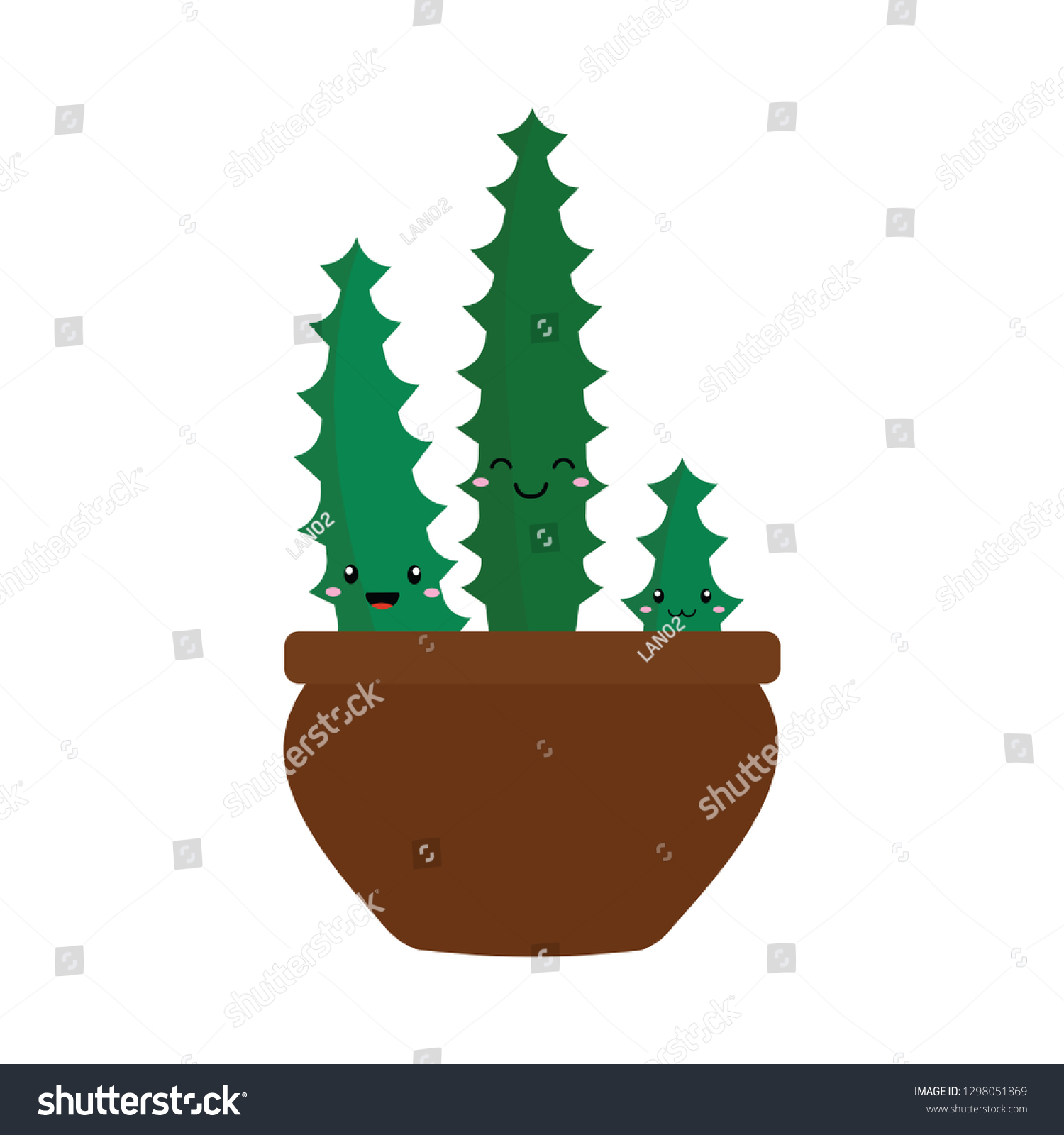 Cute Cartoon Captus Stock Vector (Royalty Free) 1298051869