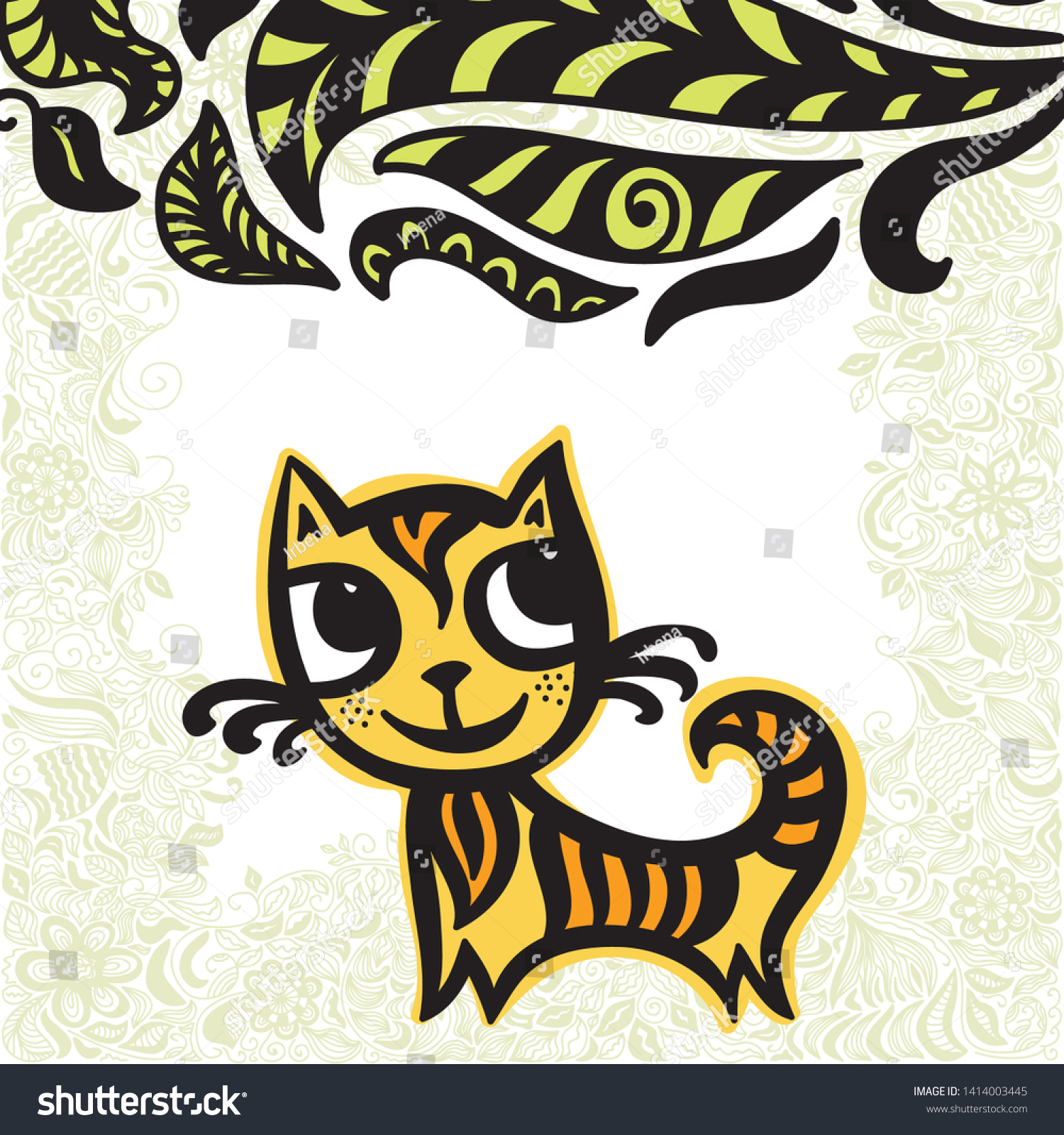 Cute Cartoon Cat Vector Illustration Stock Vector (Royalty Free ...