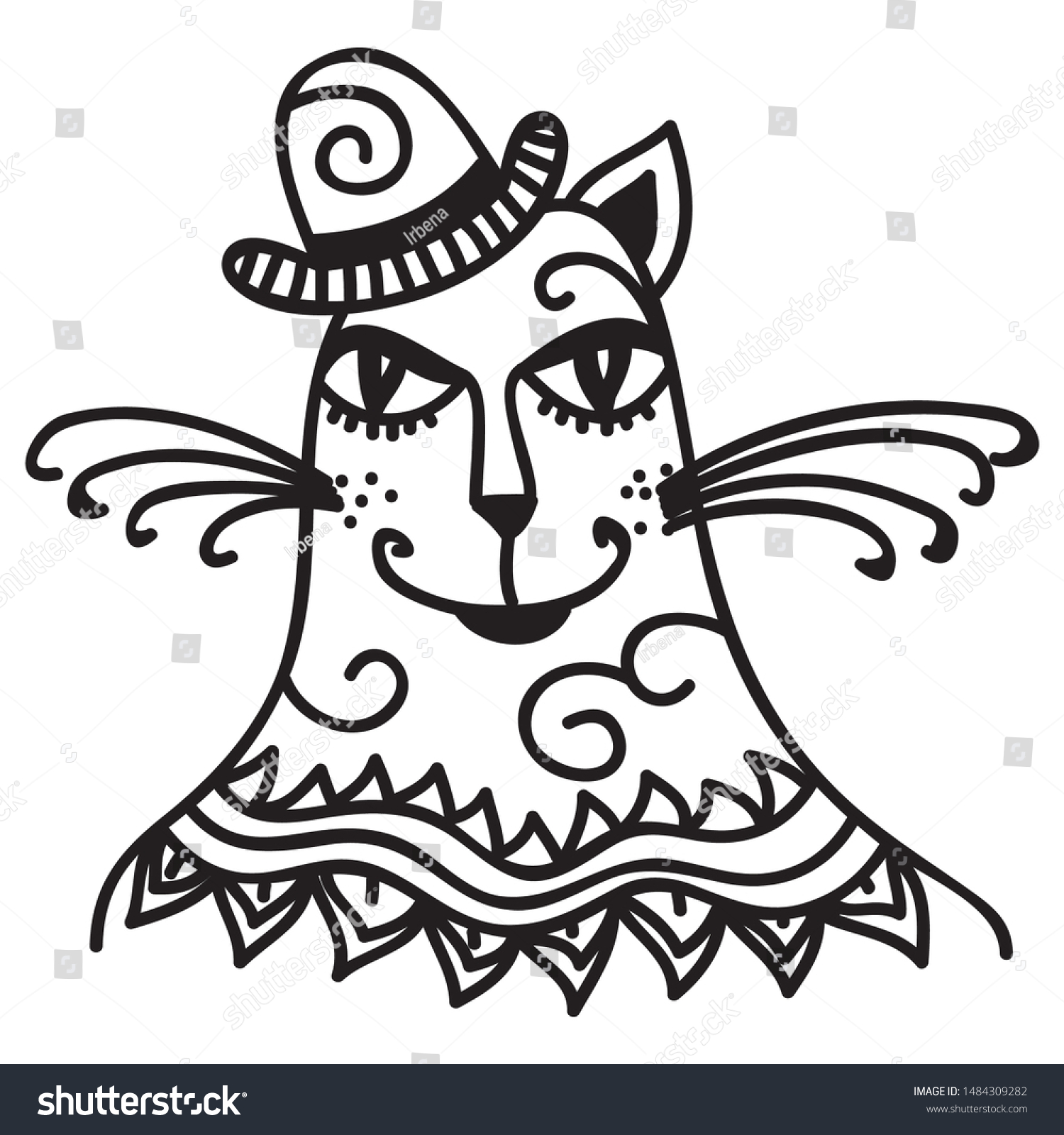 Cute Cartoon Cat Vector Illustration 库存矢量图（免版税）1484309282 | Shutterstock