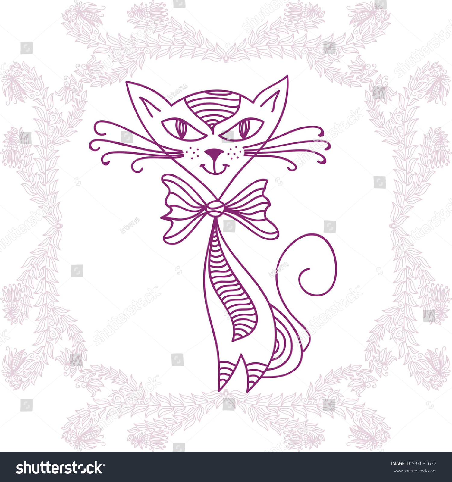 Cute Cartoon Cat Vector Illustration Stock Vector (Royalty Free ...
