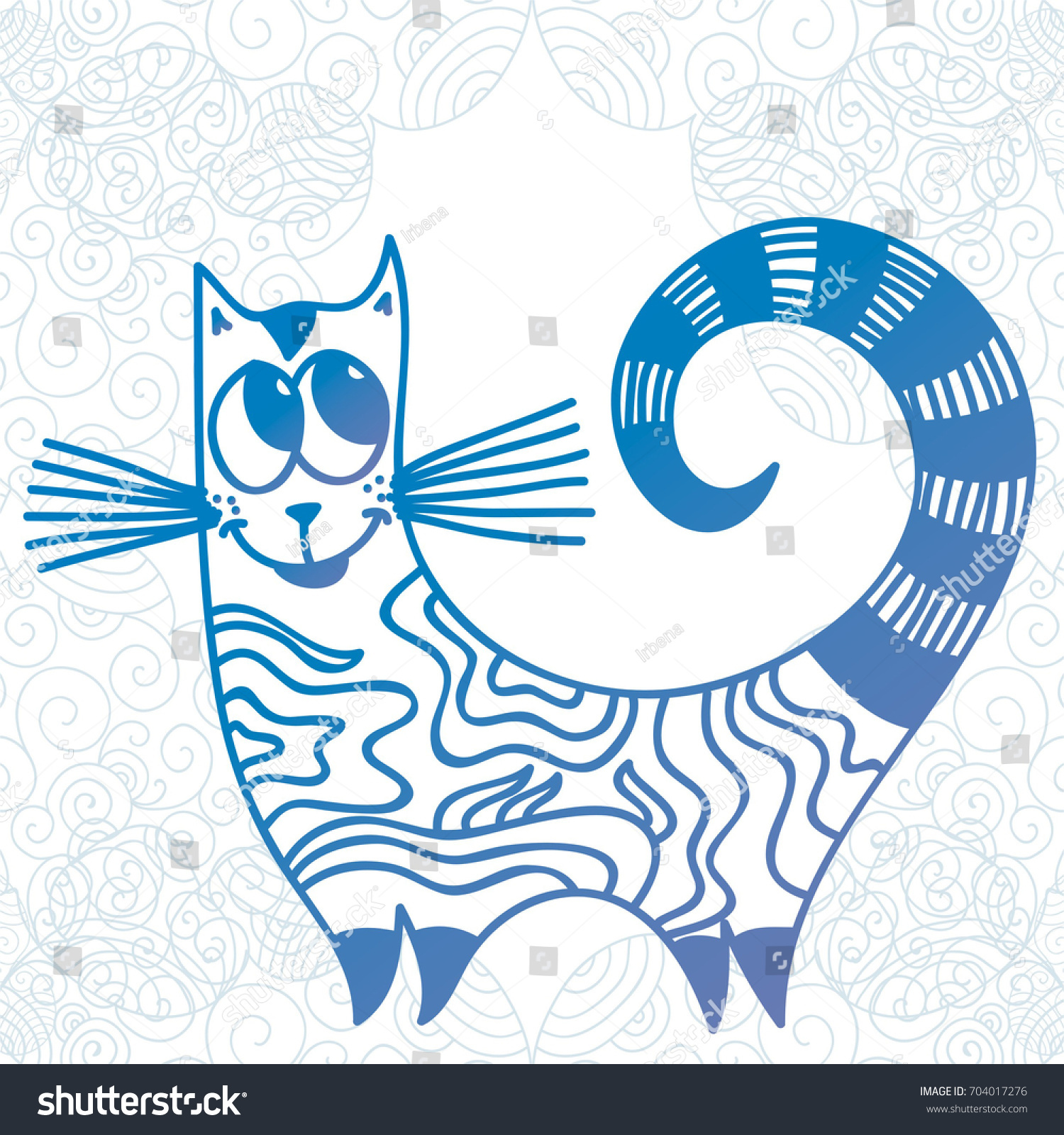 Cute Cartoon Cat Vector Illustration 스톡 벡터(로열티 프리) 704017276 | Shutterstock