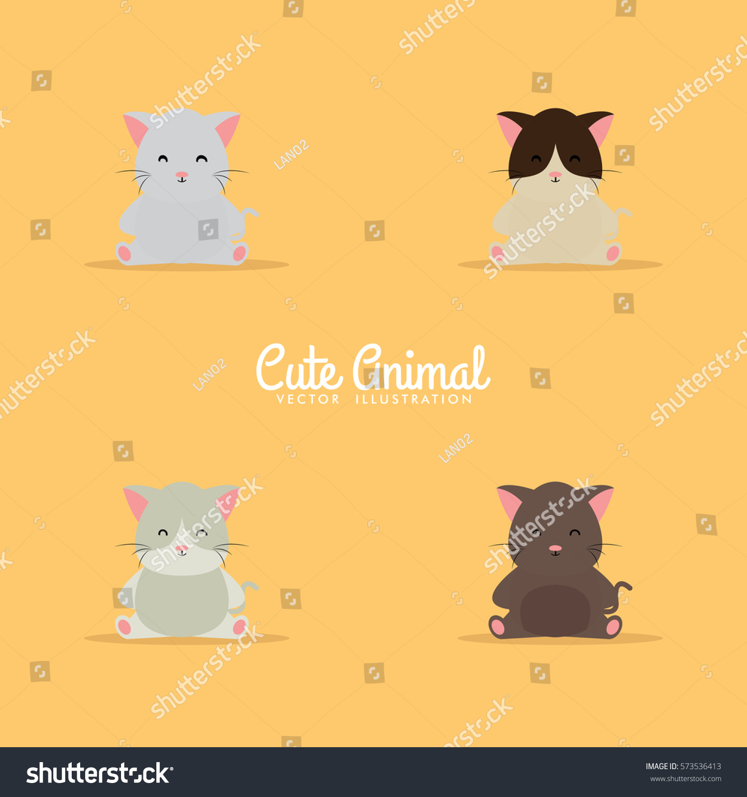 Cute Cartoon Cats Stock Vector (Royalty Free) 573536413 | Shutterstock