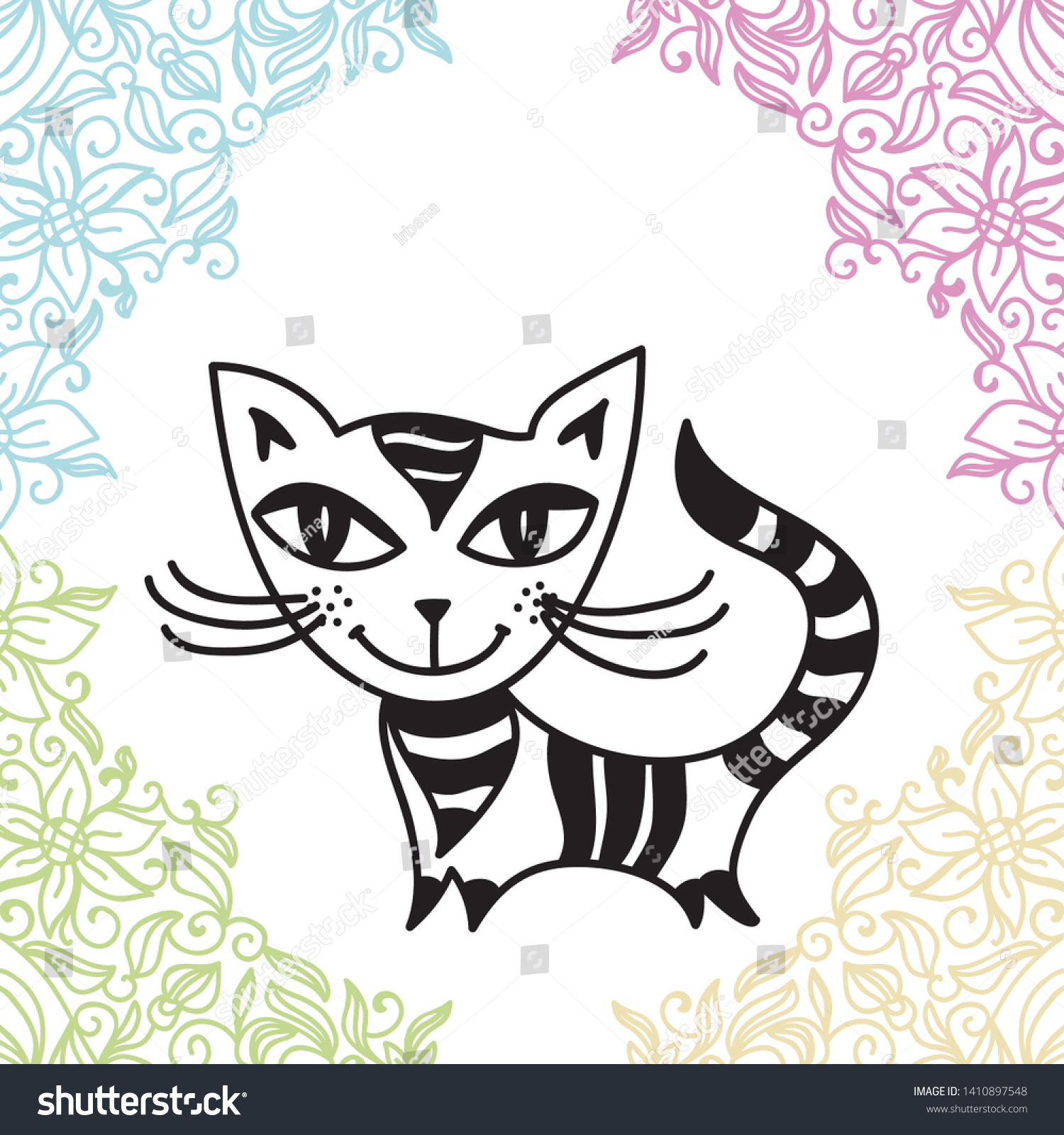 Cute Cartoon Cay Vector Illustration 库存矢量图（免版税）1410897548 | Shutterstock
