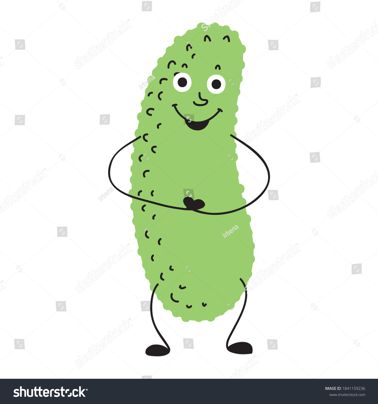 Cute Cartoon Cucumber Vector Illustration: เวกเตอร์สต็อก (ปลอดค่า ...