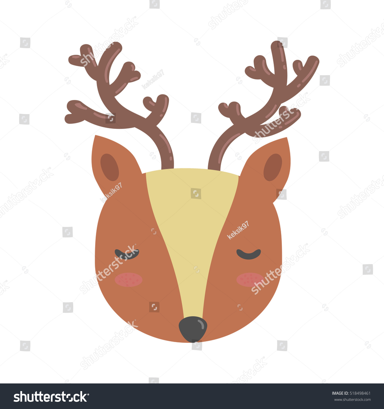 Cute Cartoon Deer Vector Stock Vector (Royalty Free) 518498461 ...