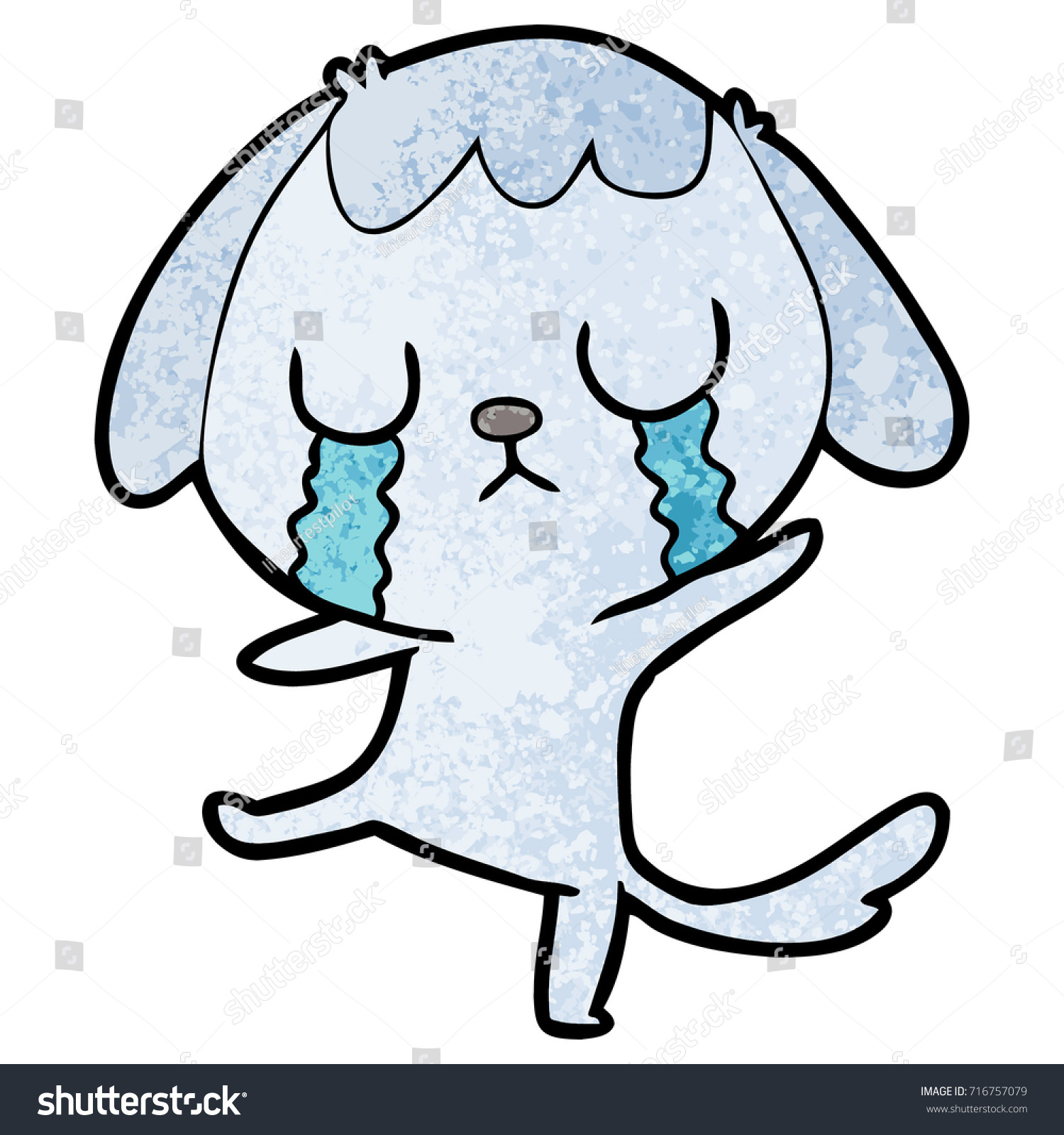Cute Cartoon Dog Crying Stock Vector (Royalty Free) 716757079 ...
