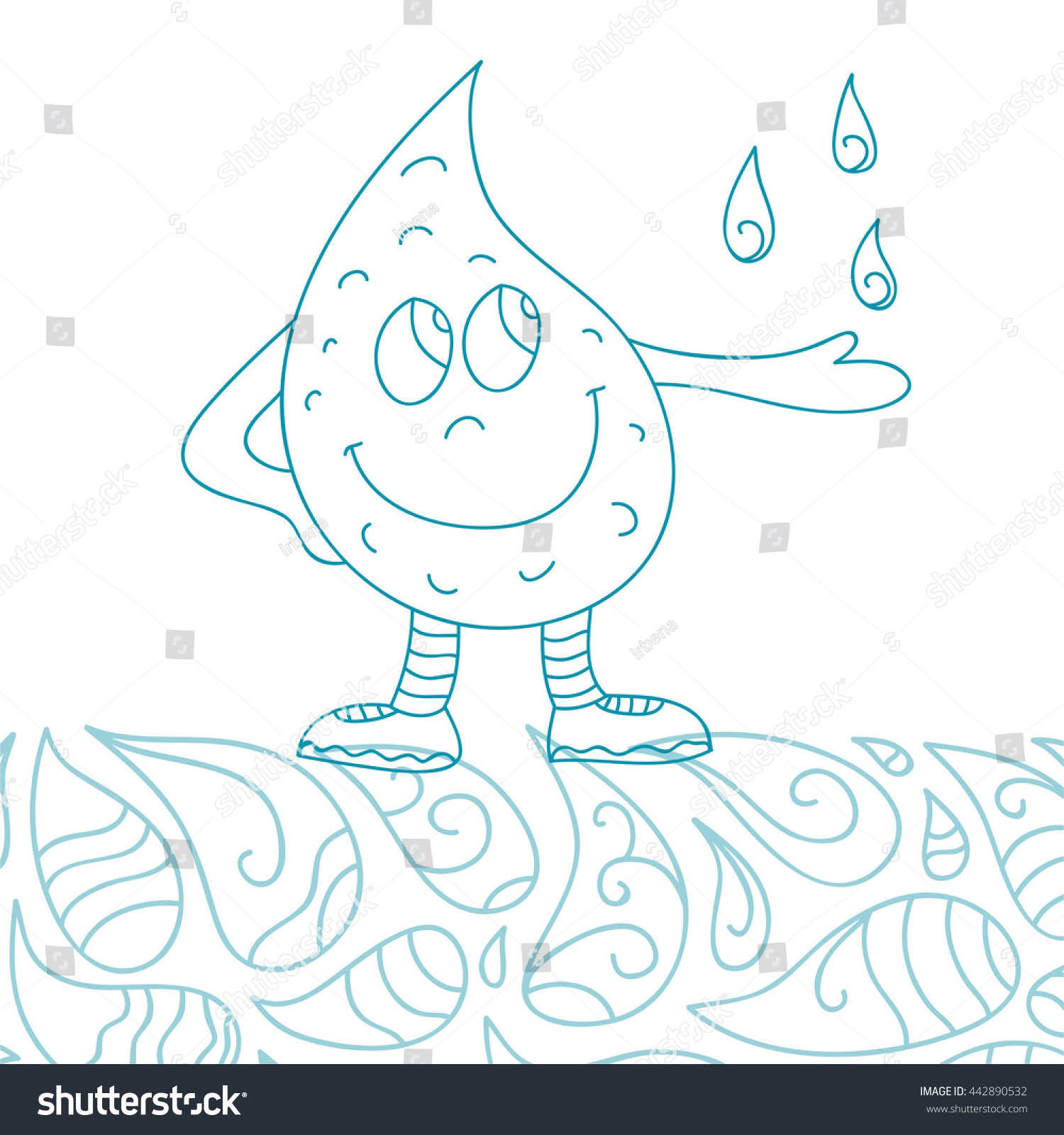 Cute Cartoon Drop Vector Illustration: เวกเตอร์สต็อก (ปลอดค่าลิขสิทธิ์ ...