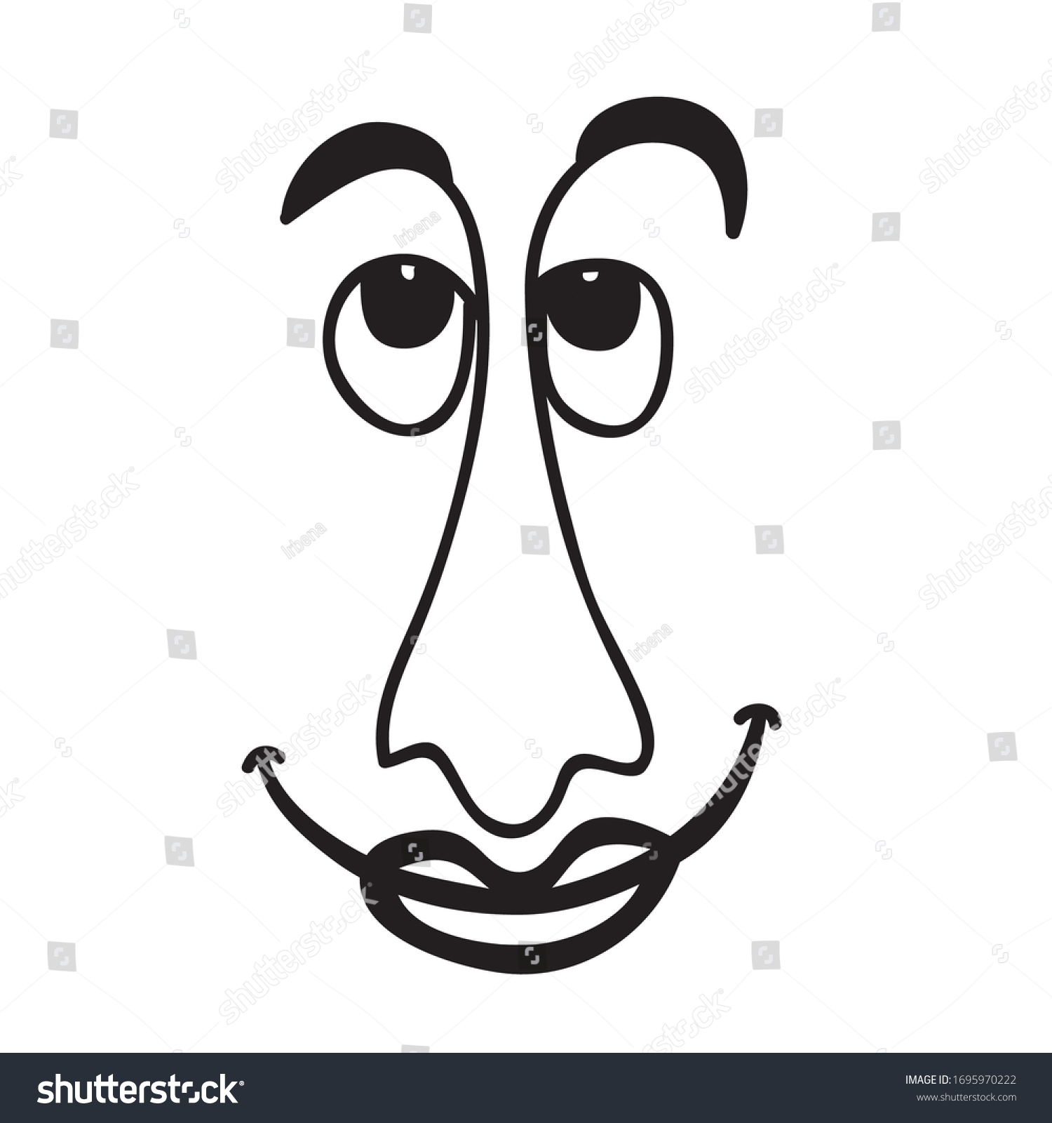 Cute Cartoon Face Vector Illustration Stock Vector (Royalty Free ...