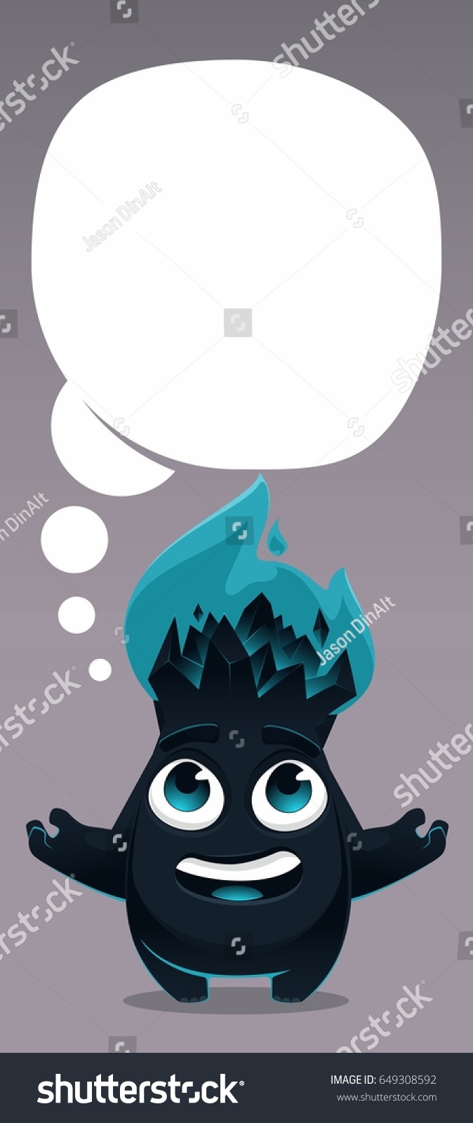 Cute Cartoon Fire Monster Stock Vector (Royalty Free) 649308592 ...