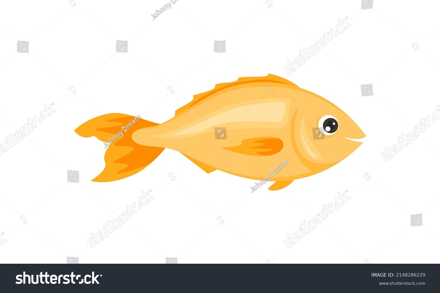 Cute Cartoon Fish Vector Flat Illustration Stock Vector (Royalty Free ...