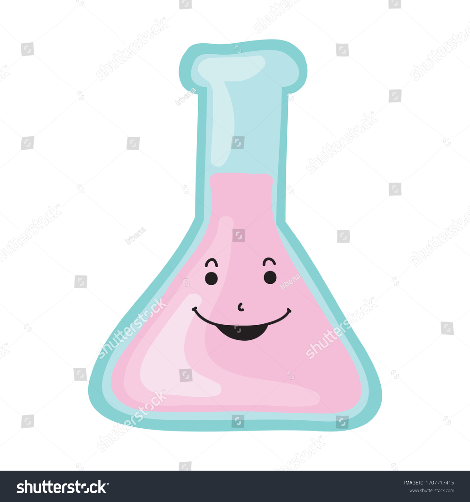 Cute Cartoon Flask Vector Illustration Stock Vector (Royalty Free ...