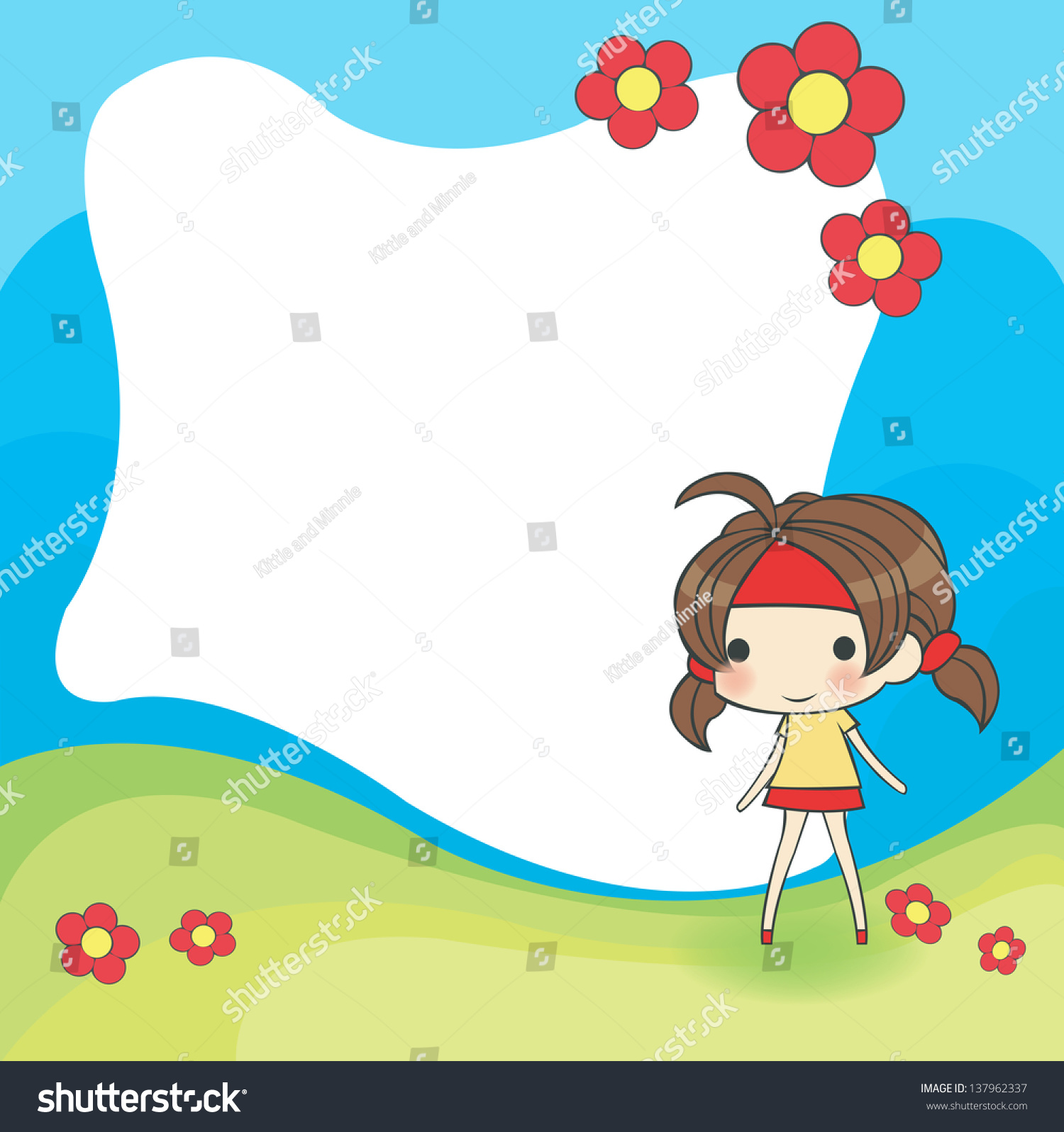 Cute Cartoon Frame Stock Vector (Royalty Free) 137962337 | Shutterstock