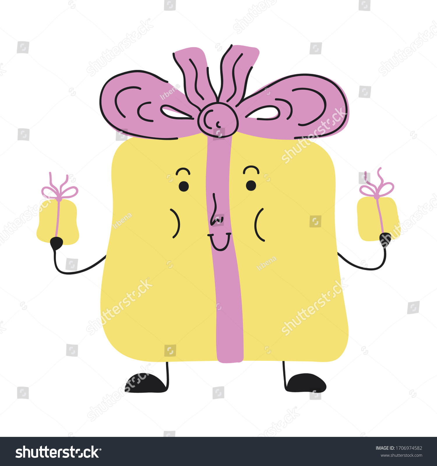 Cute Cartoon Gift Vector Illustration: เวกเตอร์สต็อก (ปลอดค่าลิขสิทธิ์ ...