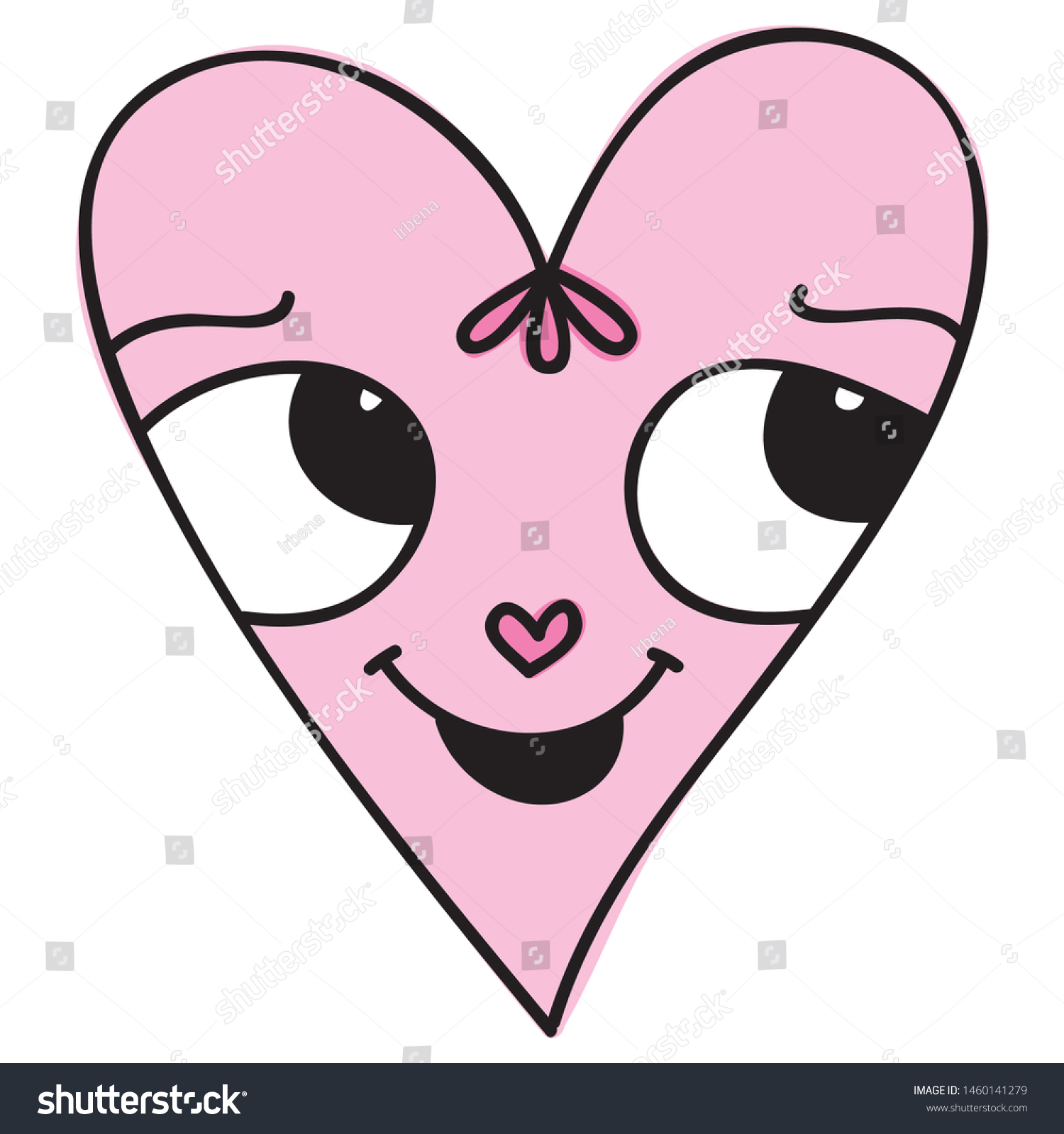 Cute Cartoon Heart Vector Illustration: เวกเตอร์สต็อก (ปลอดค่าลิขสิทธิ์ ...