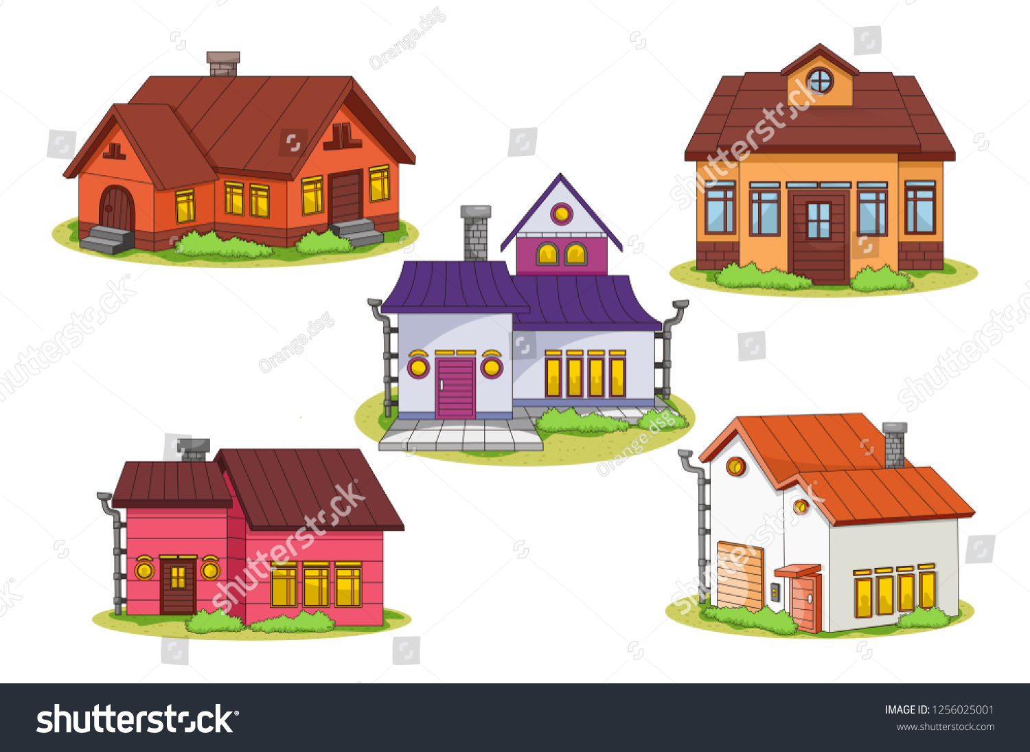 Cute Cartoon House Vector Stock Vector (Royalty Free) 1256025001 ...