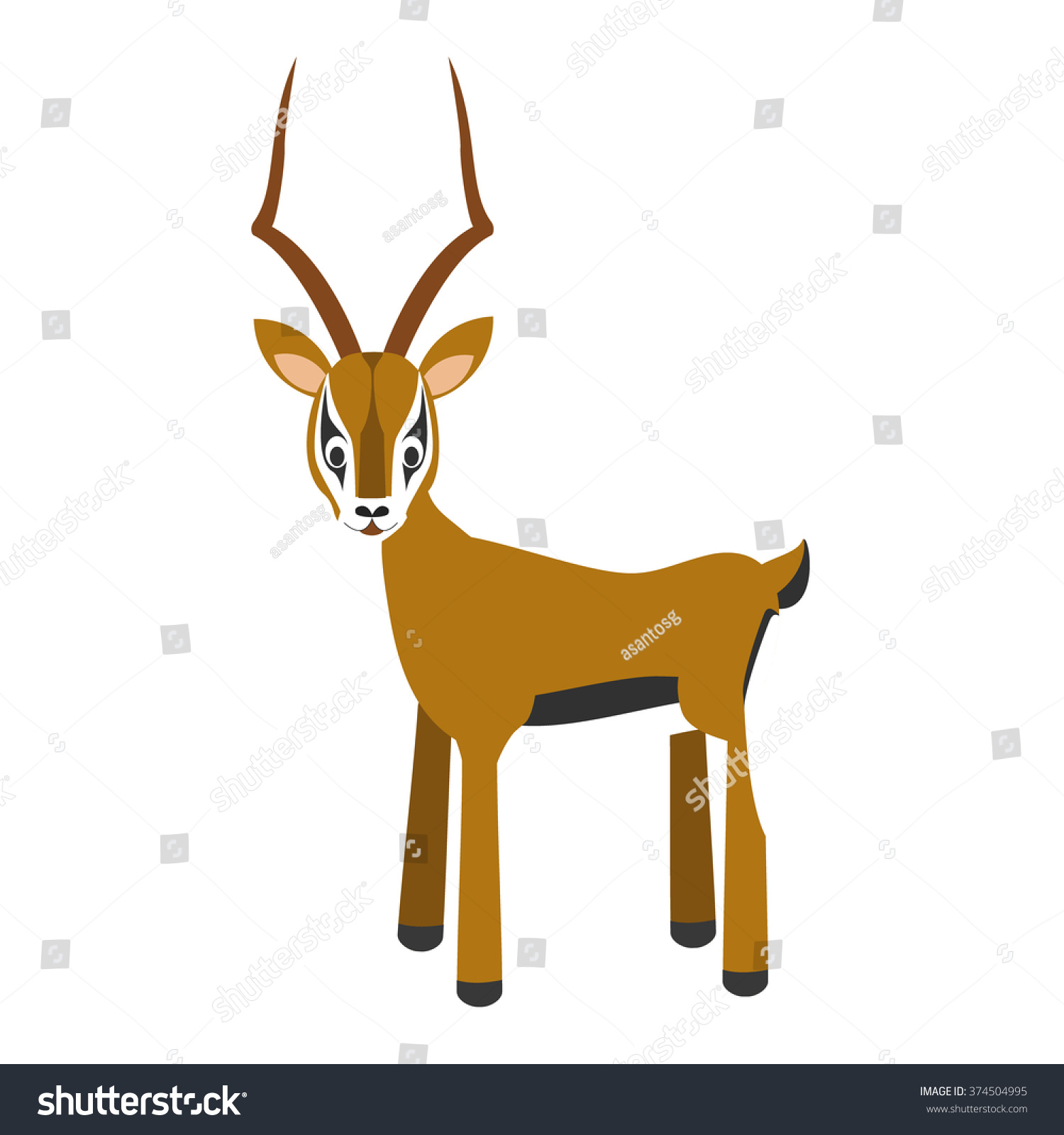 Cute Cartoon Impala Vector Illustration Stock Vector (Royalty Free ...