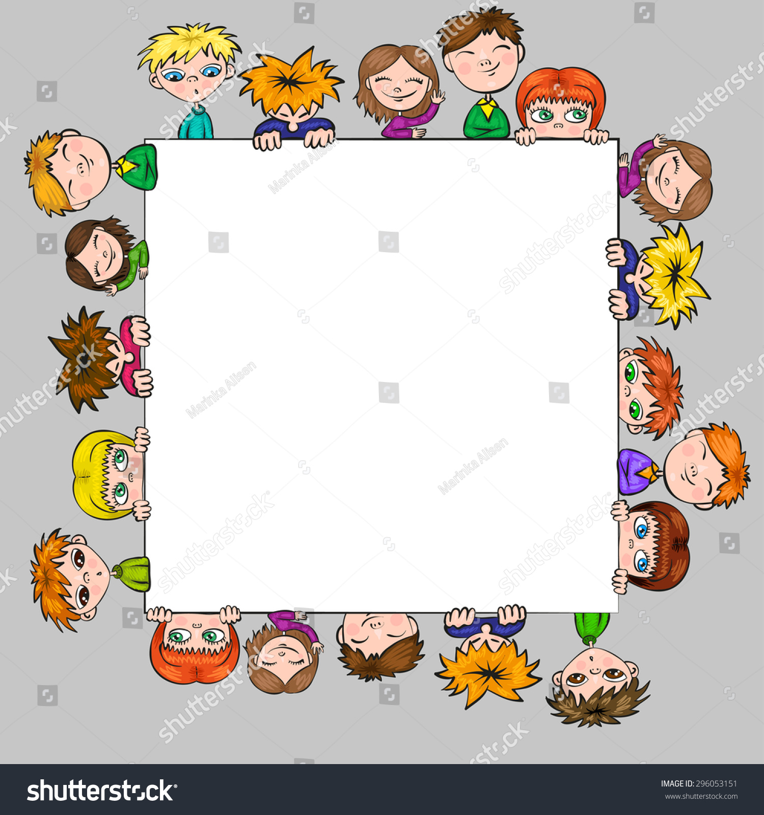 Vektor Stok Cute Cartoon Kids Vector Frame (Tanpa Royalti) 296053151 ...