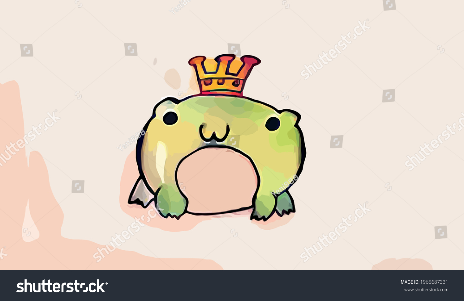 Cute Cartoon King Frog Vector Illustration Stock Vector (Royalty Free ...