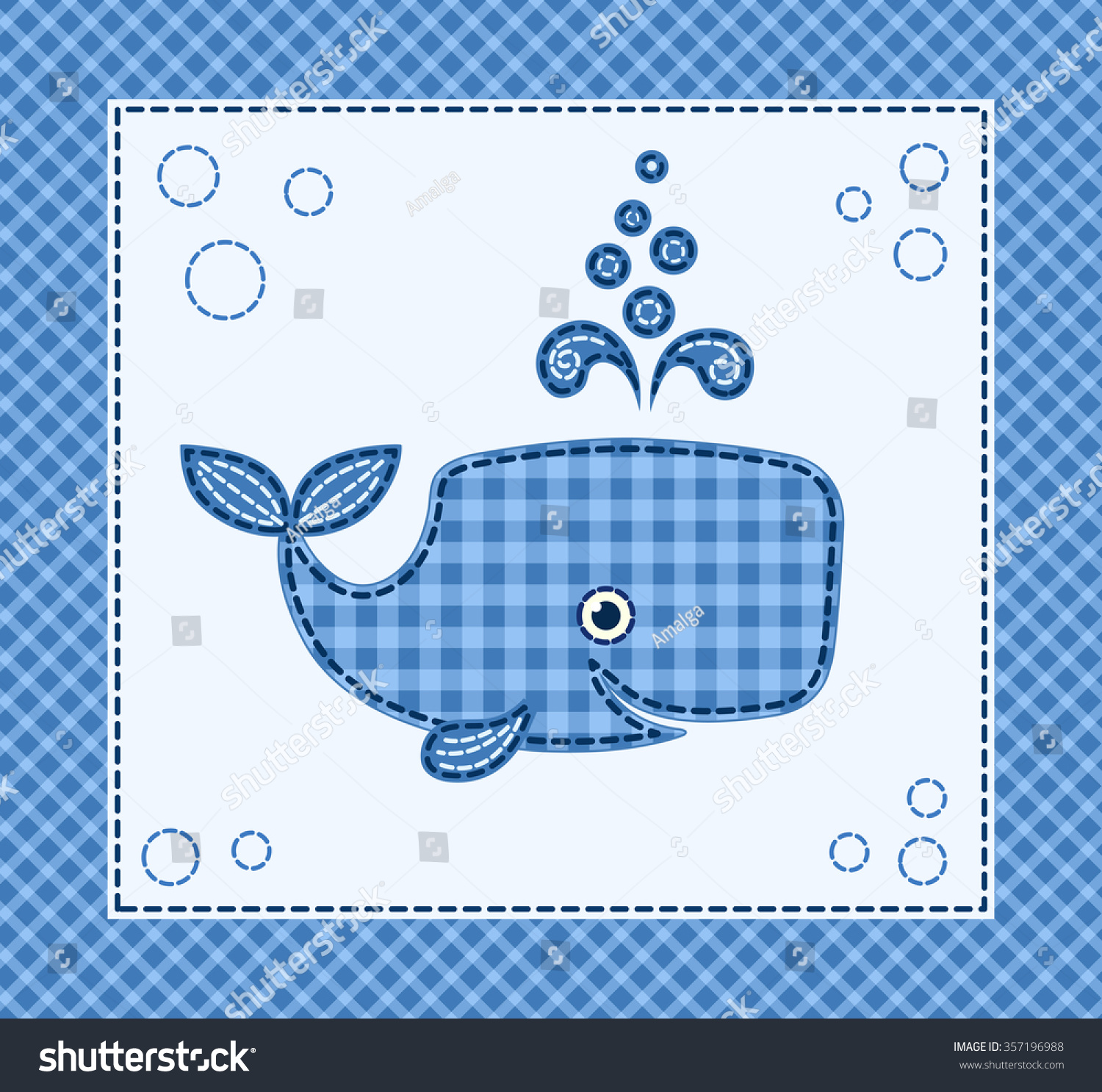 Cute Cartoon Little Whale Vector Patchwork Stock Vector (Royalty Free ...