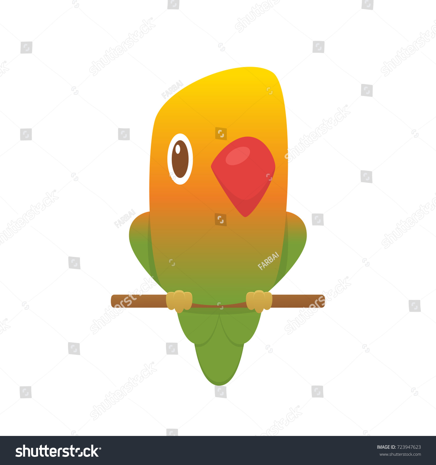 Cute Cartoon Lovebird Vector Stock Vector (Royalty Free) 723947623