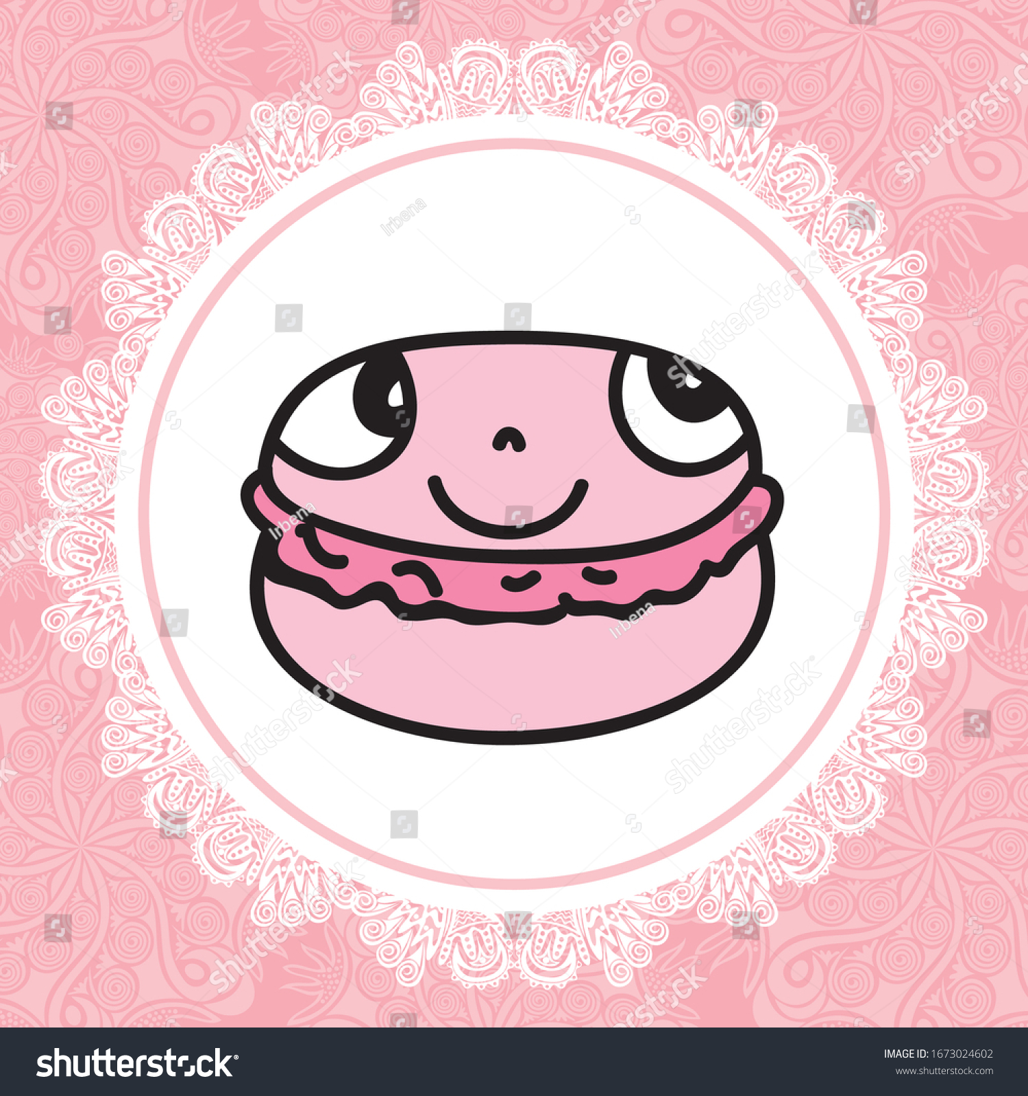 Cute Cartoon Macaroon Vector Illustration Stock Vector (Royalty Free ...