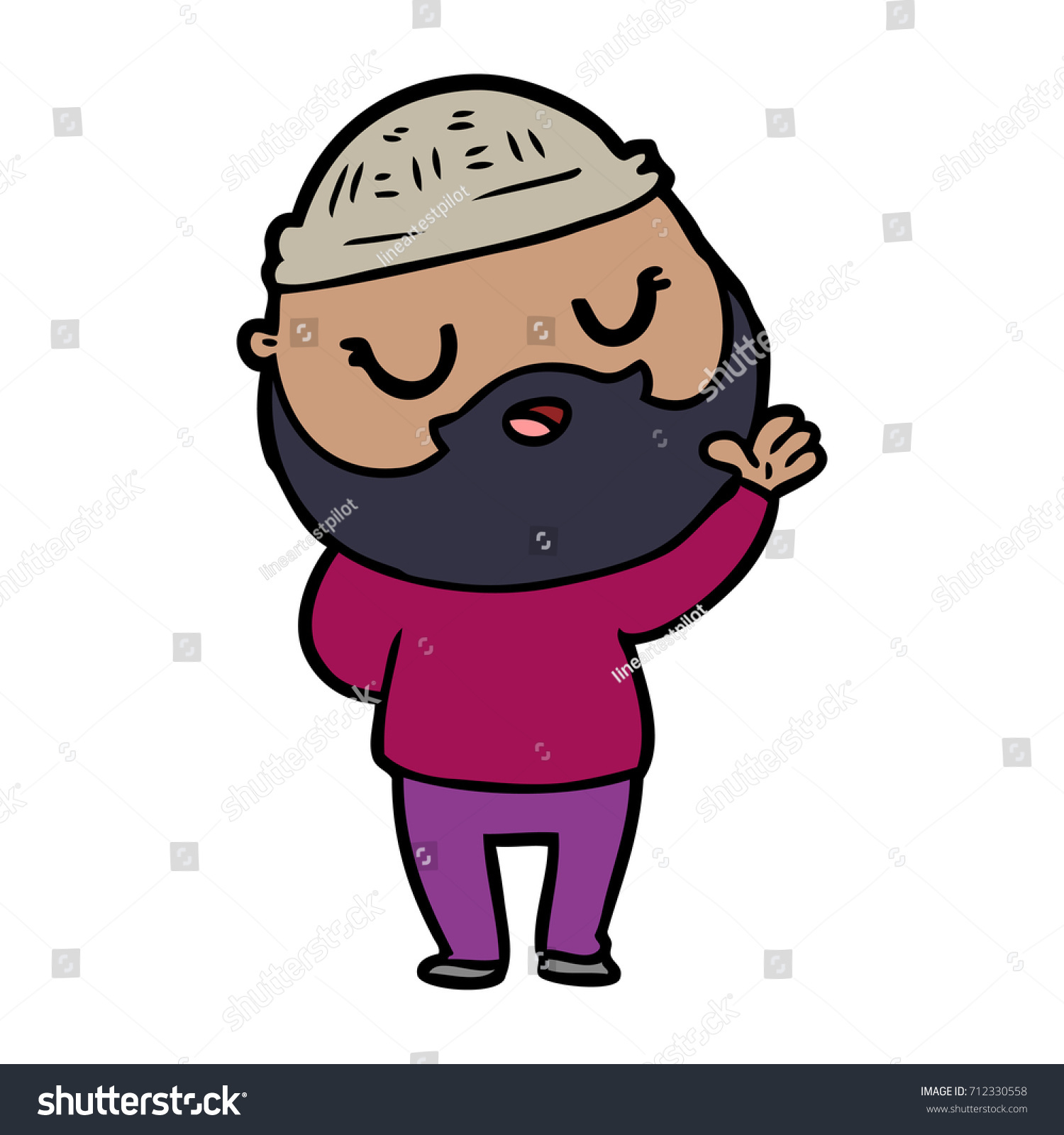 Cute Cartoon Man Beard Stock Vector (Royalty Free) 712330558 | Shutterstock