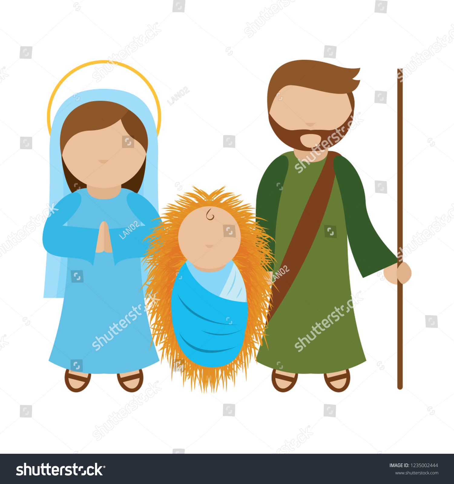 Cute Cartoon Manger Stock Vector (Royalty Free) 1235002444 | Shutterstock