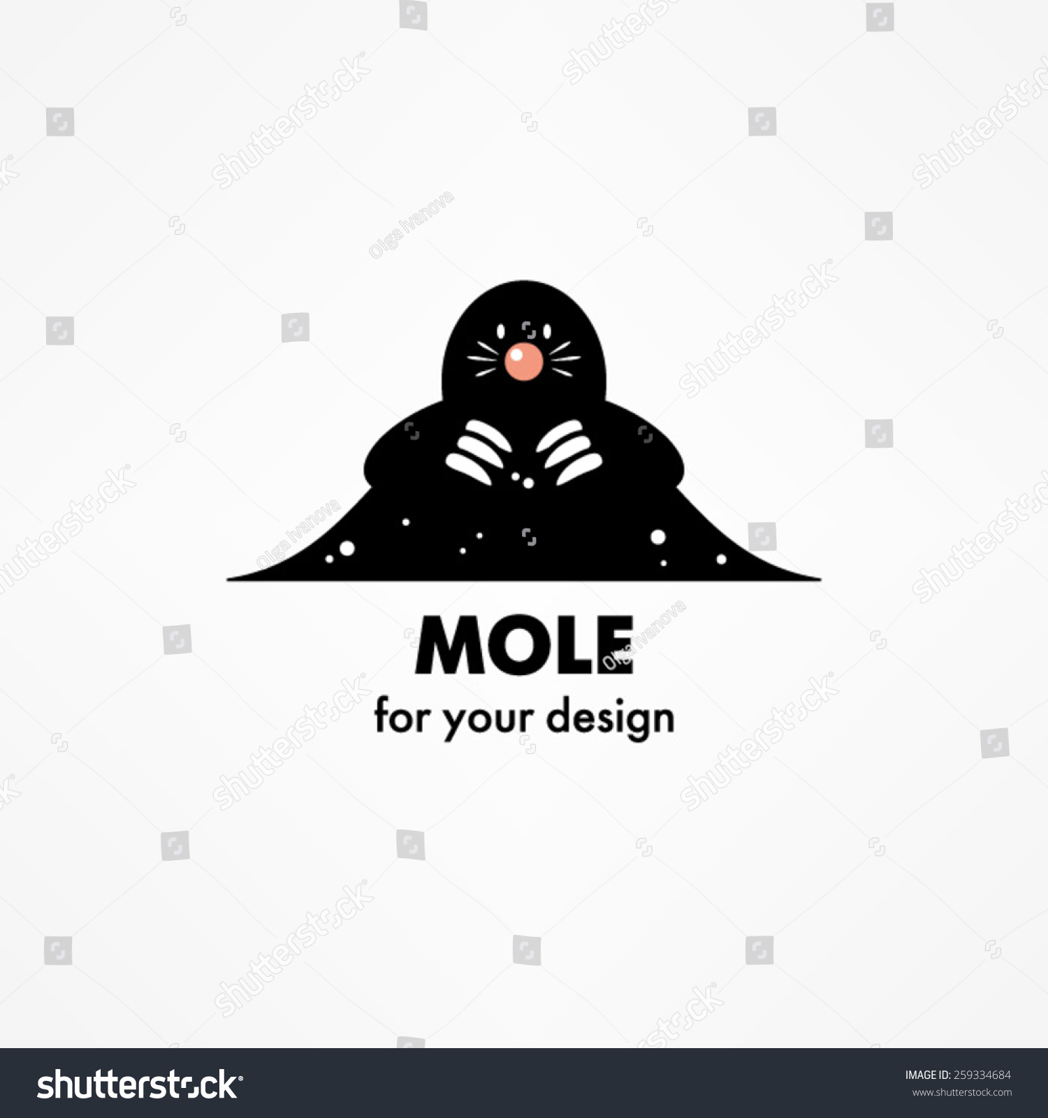 Cute Cartoon Mole Stock Vector (Royalty Free) 259334684 | Shutterstock