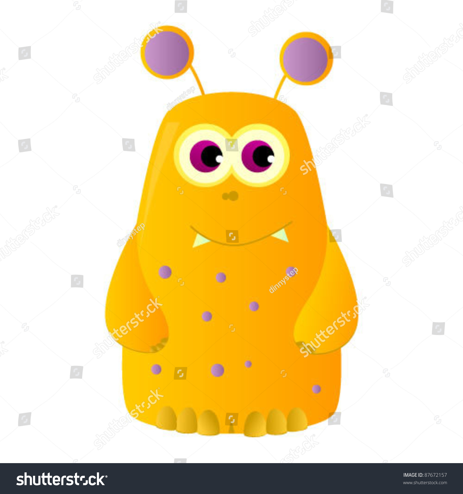 Cute Cartoon Monster Isolated Vector Illustration Stock Vector (Royalty ...