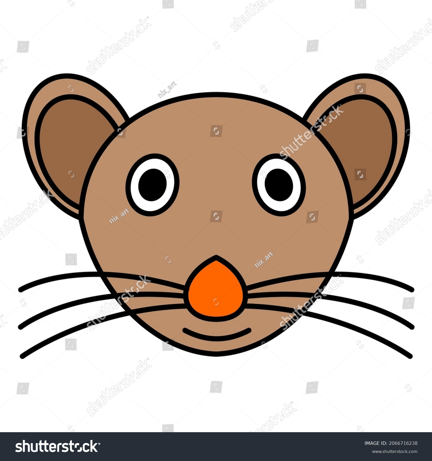 Cute Cartoon Mouse Facevector Illustration Stock Vector (Royalty Free ...
