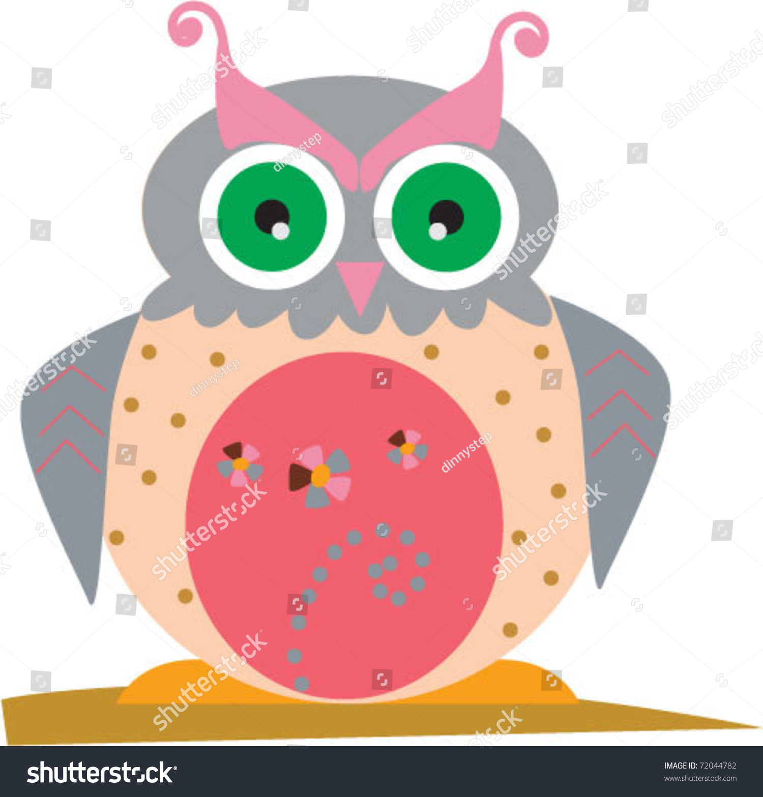 Cute Cartoon Owl Vector Illustration: Stock-Vektorgrafik (Lizenzfrei ...
