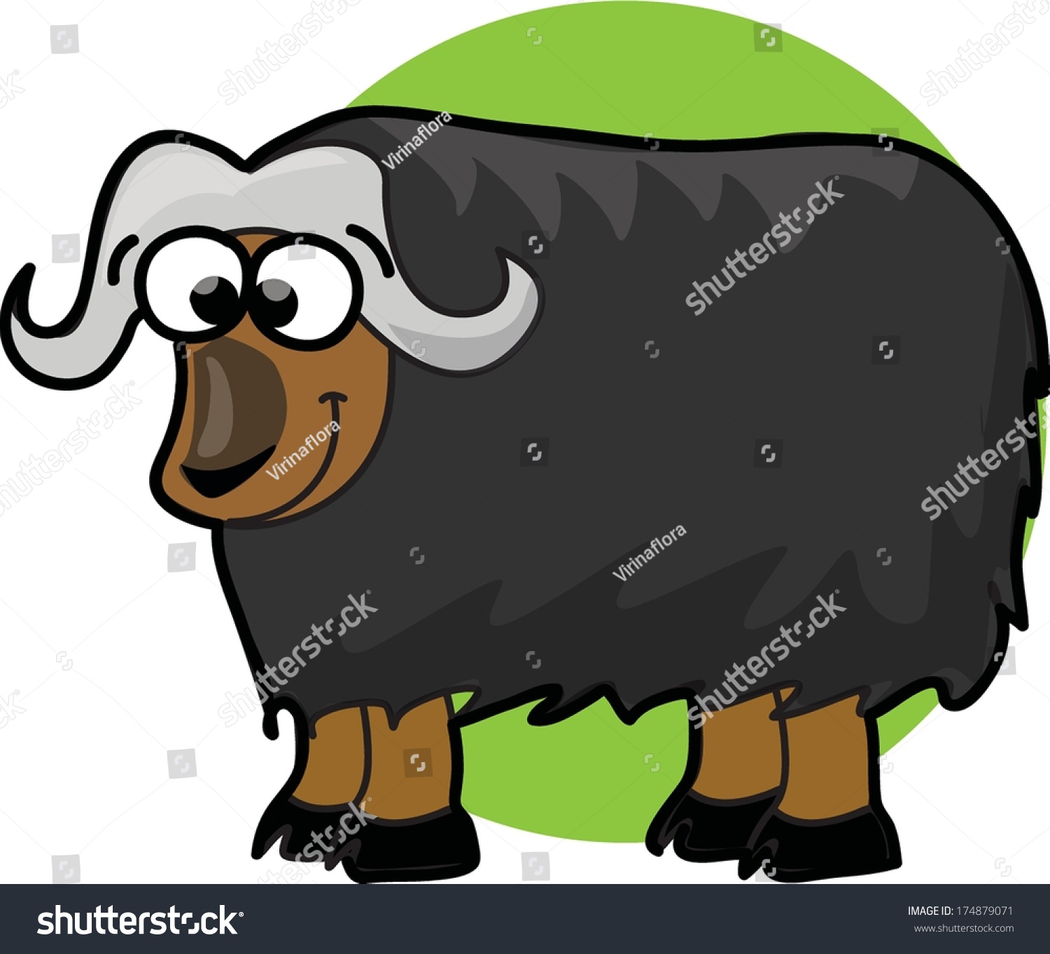 Cute Cartoon Ox Stock Vector (Royalty Free) 174879071