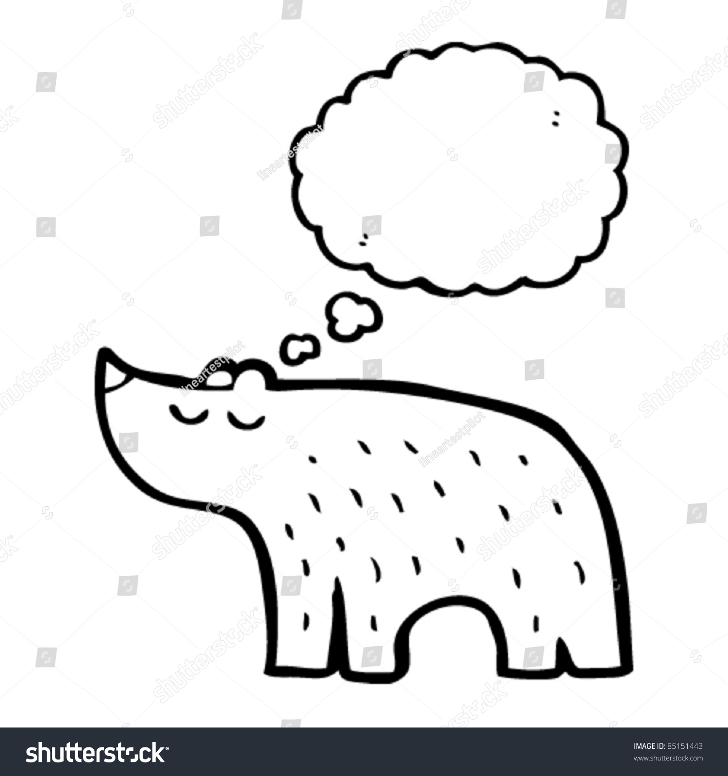 Cute Cartoon Polar Bear Thinking Stock Vector (Royalty Free) 85151443