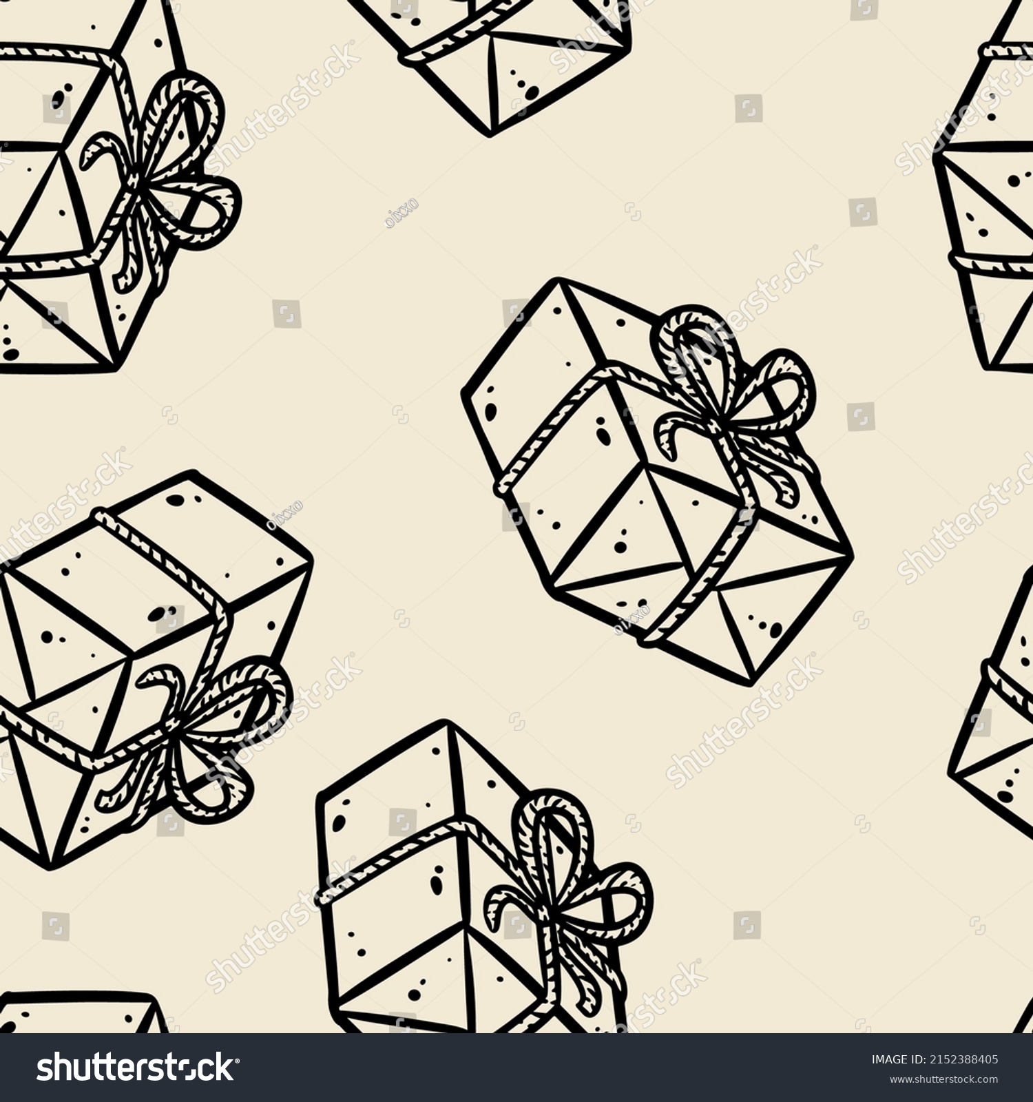 Cute Cartoon Post Package Doodles Seamless Stock Vector (Royalty Free ...