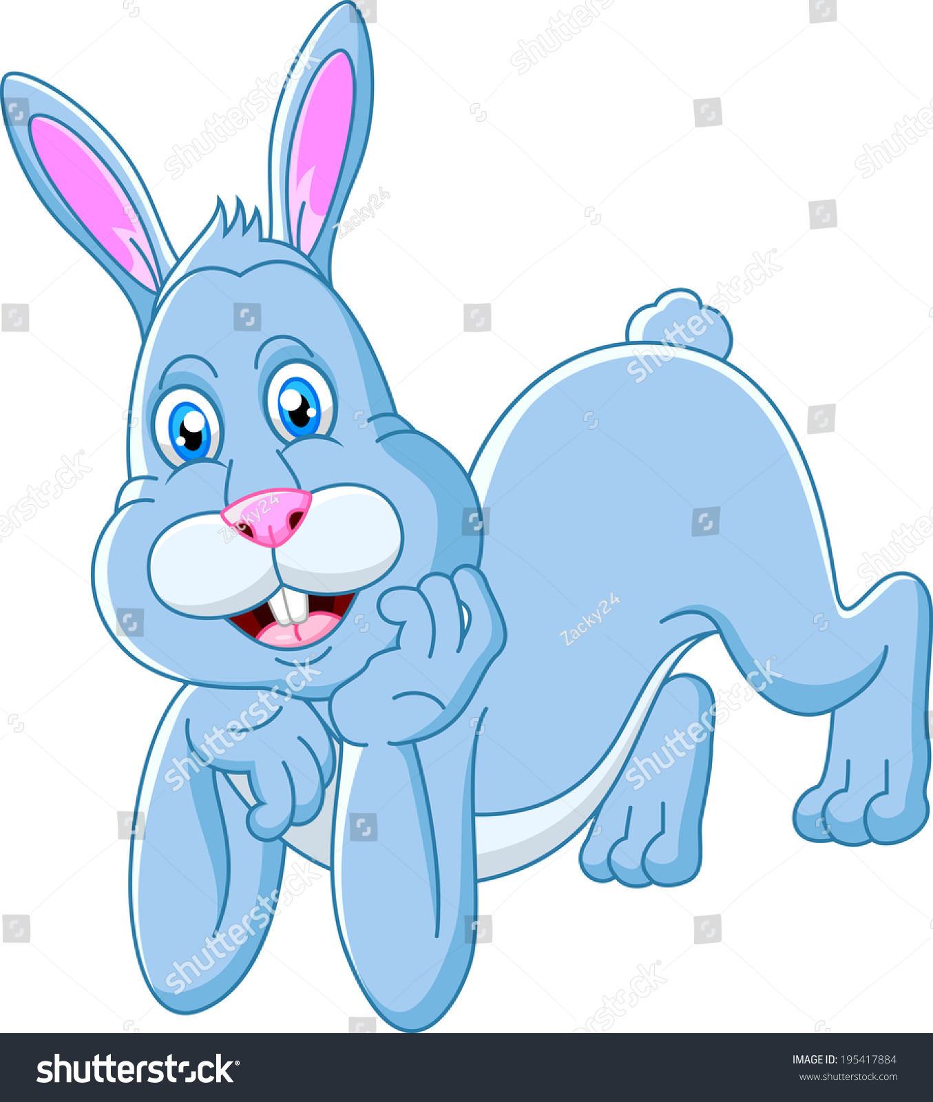 Cute Cartoon Rabbit Lying Down 스톡 벡터(로열티 프리) 195417884 | Shutterstock